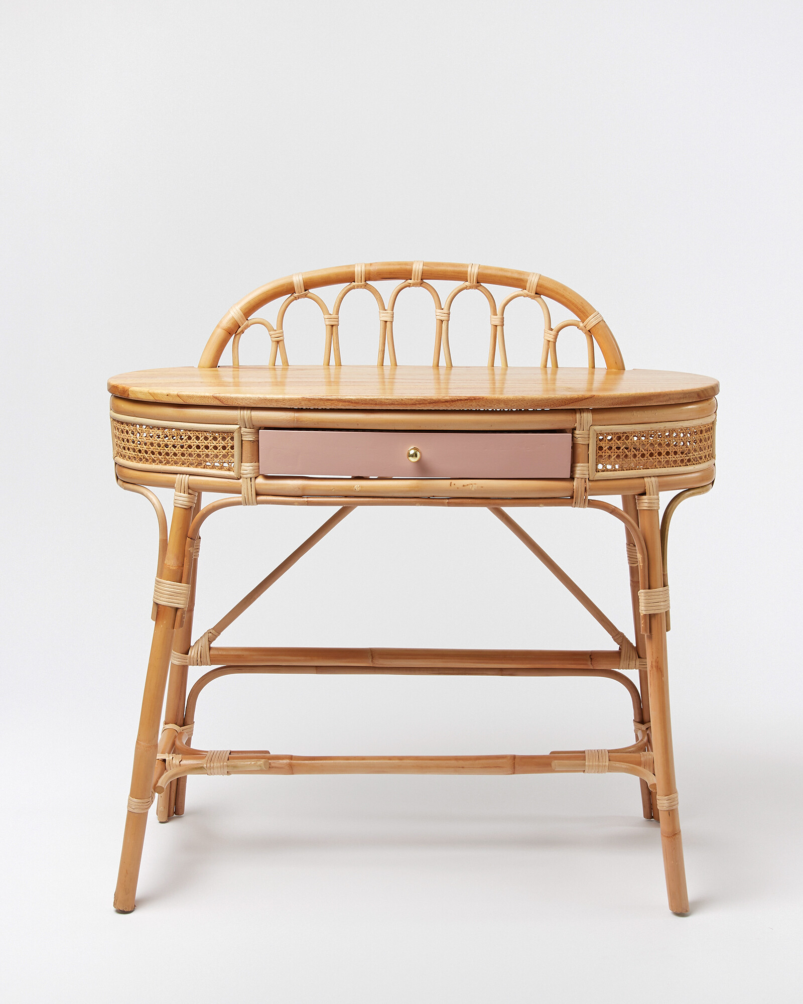 Bali Natural Rattan Dressing Table & Stool | Oliver Bonas