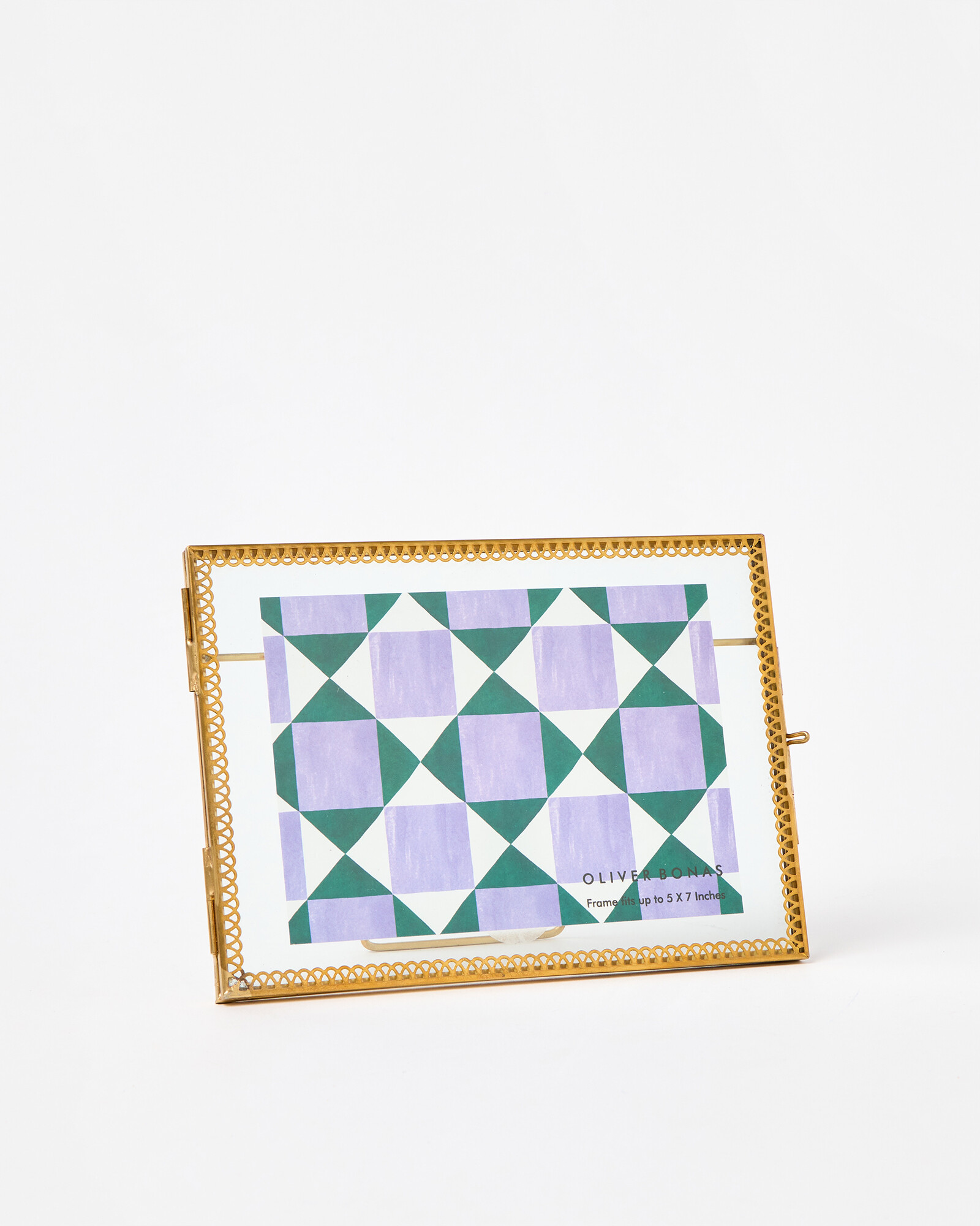 Lace Edge Gold Standing Landscape Photo Frame 5x7" | Oliver Bonas