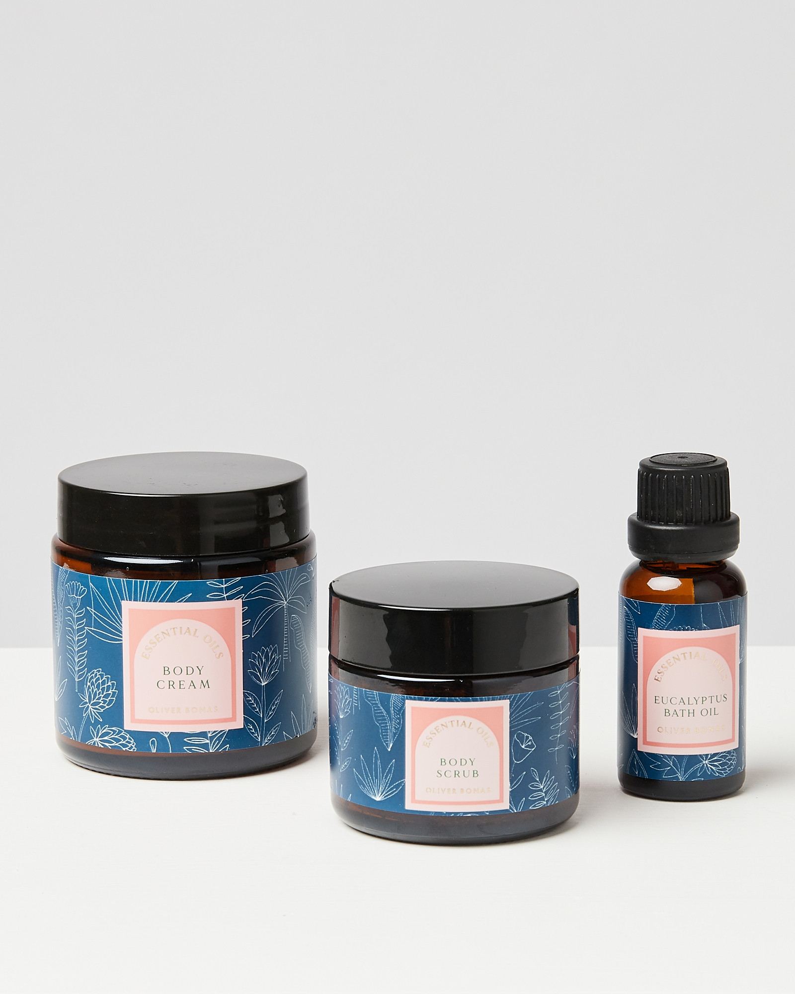 Essential Oils Body Scrub, Cream & Bath Oil Set of Three | Oliver Bonas