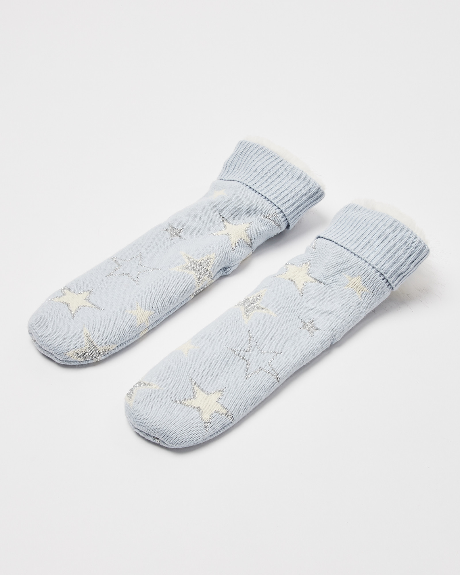 All Over Glitter Star Blue Slipper Socks | Oliver Bonas