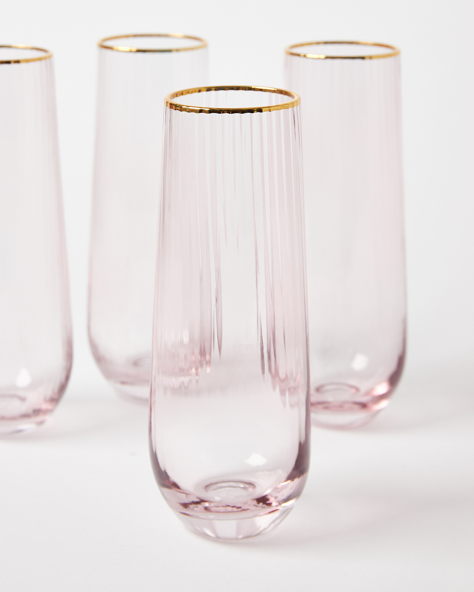Rosado Pink Stemless Champagne Flutes Set of Four | Oliver Bonas