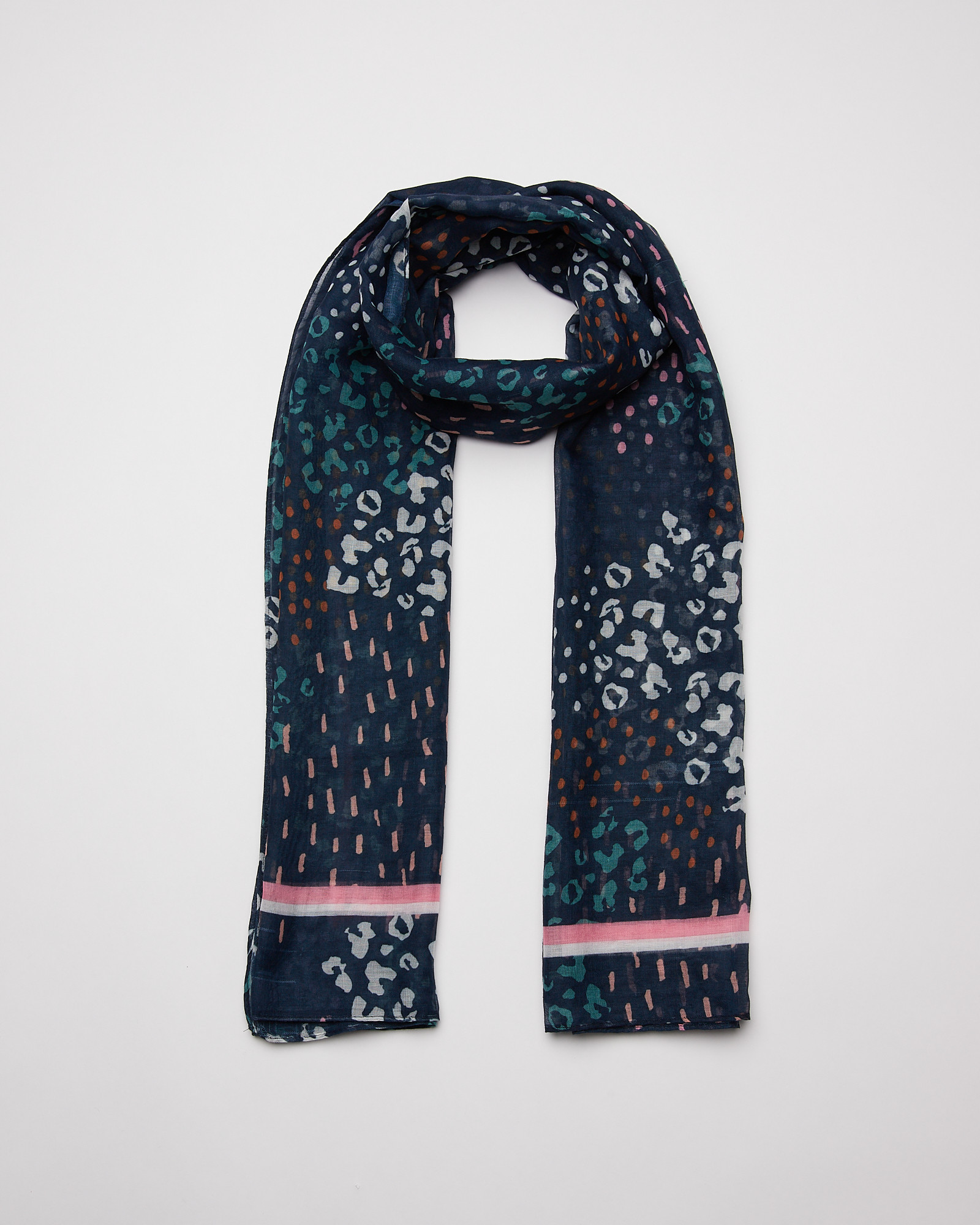 Abstract Animal Print Blue Scarf | Oliver Bonas