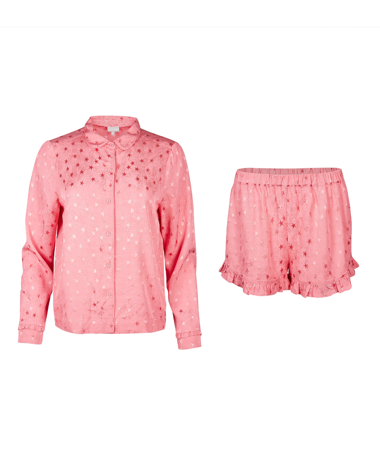 Star Jacquard Pink Short Pyjama Set | Oliver Bonas