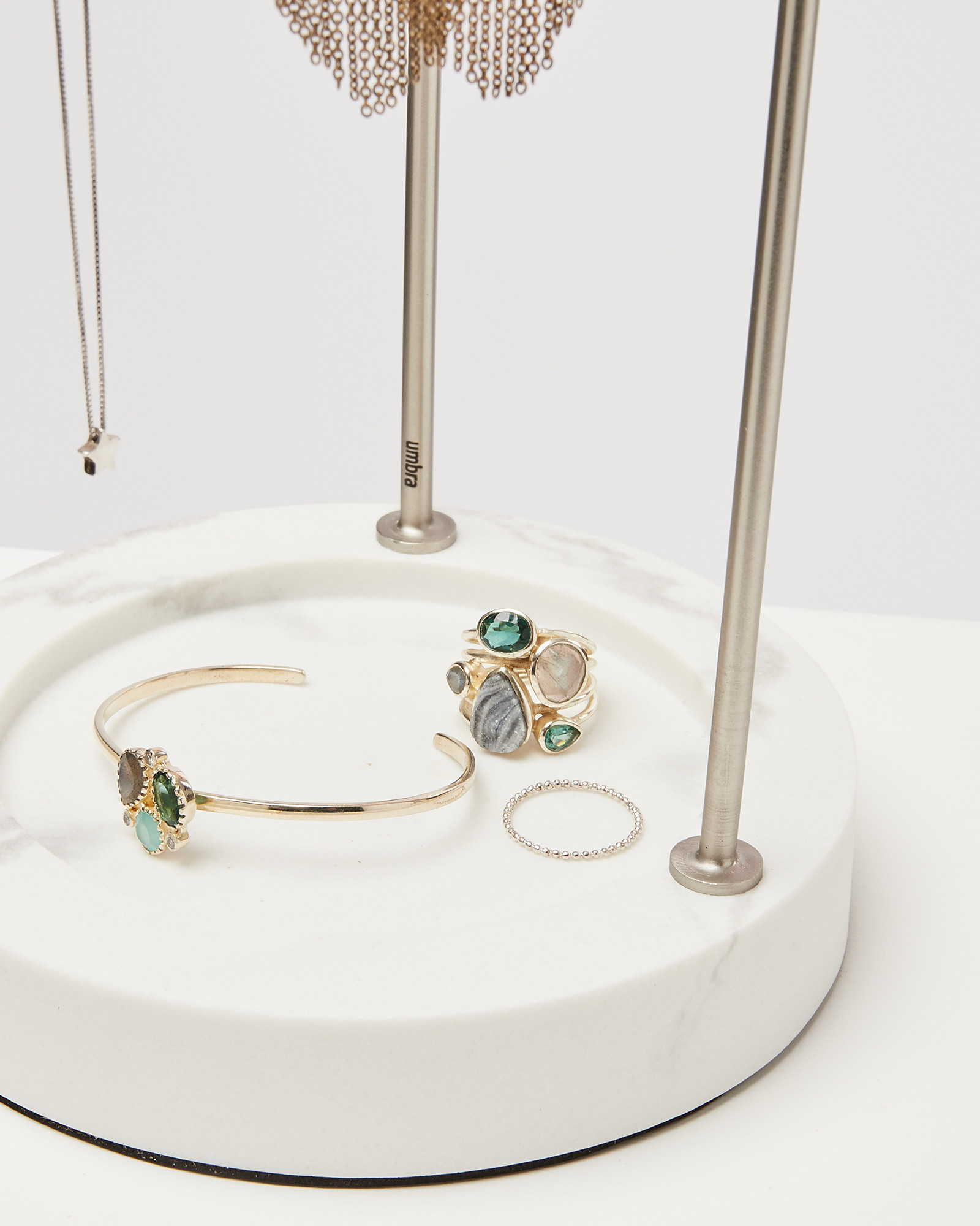 Silver Steel Round Jewellery Stand | Oliver Bonas