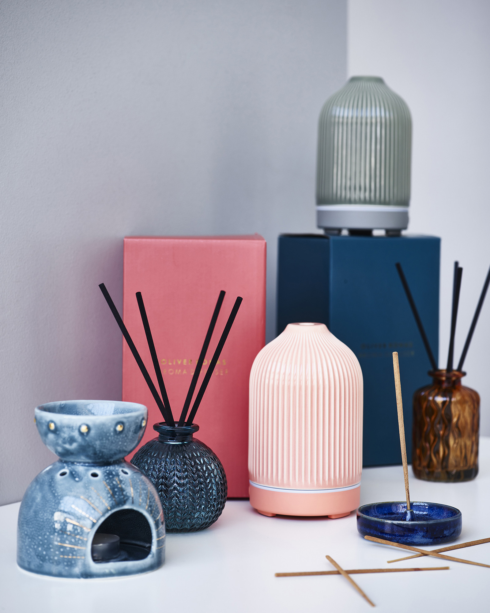 Bulb Teal Glass Diffuser Vase | Oliver Bonas