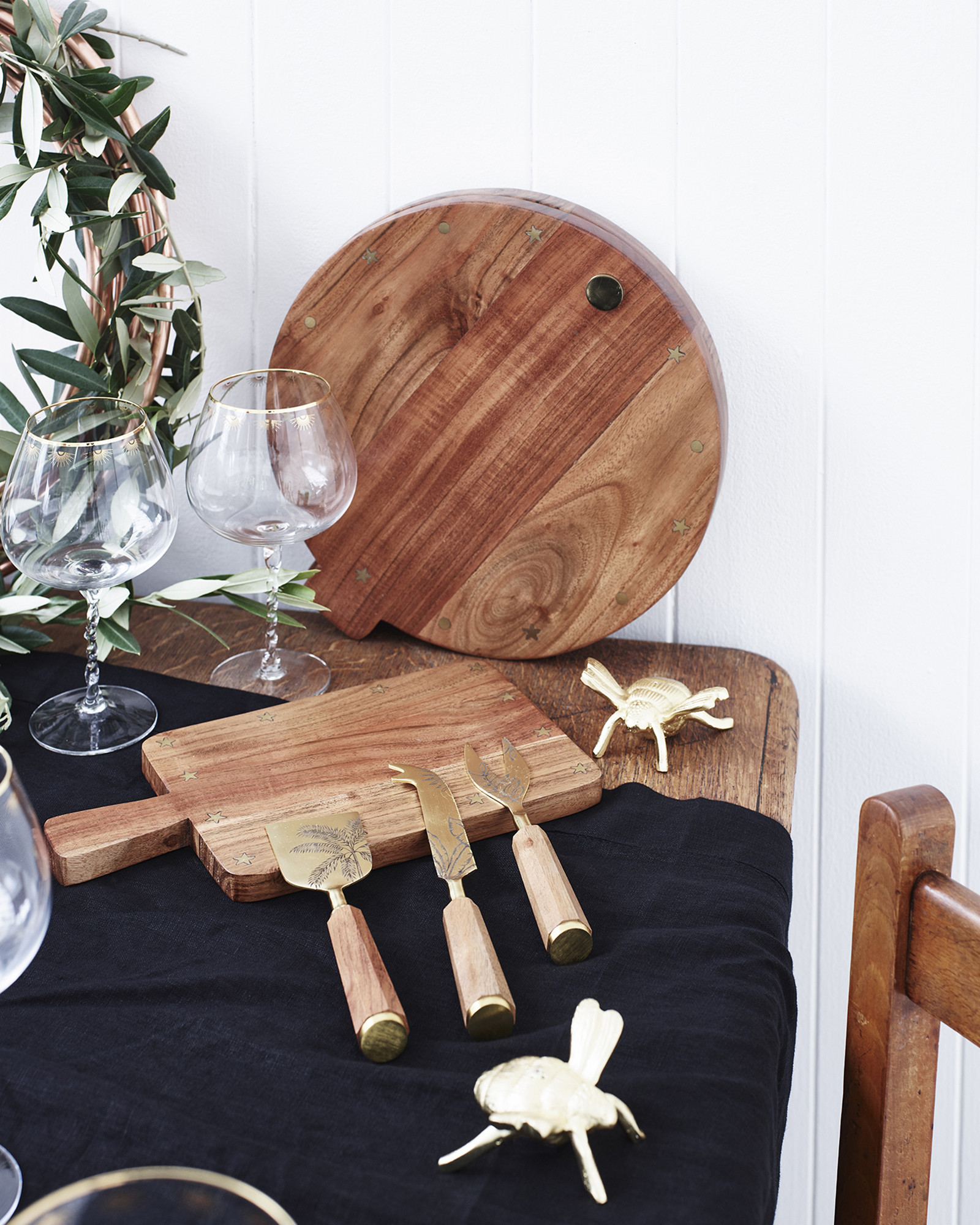 Star Inlay Wooden Cocktail Prep Board | Oliver Bonas