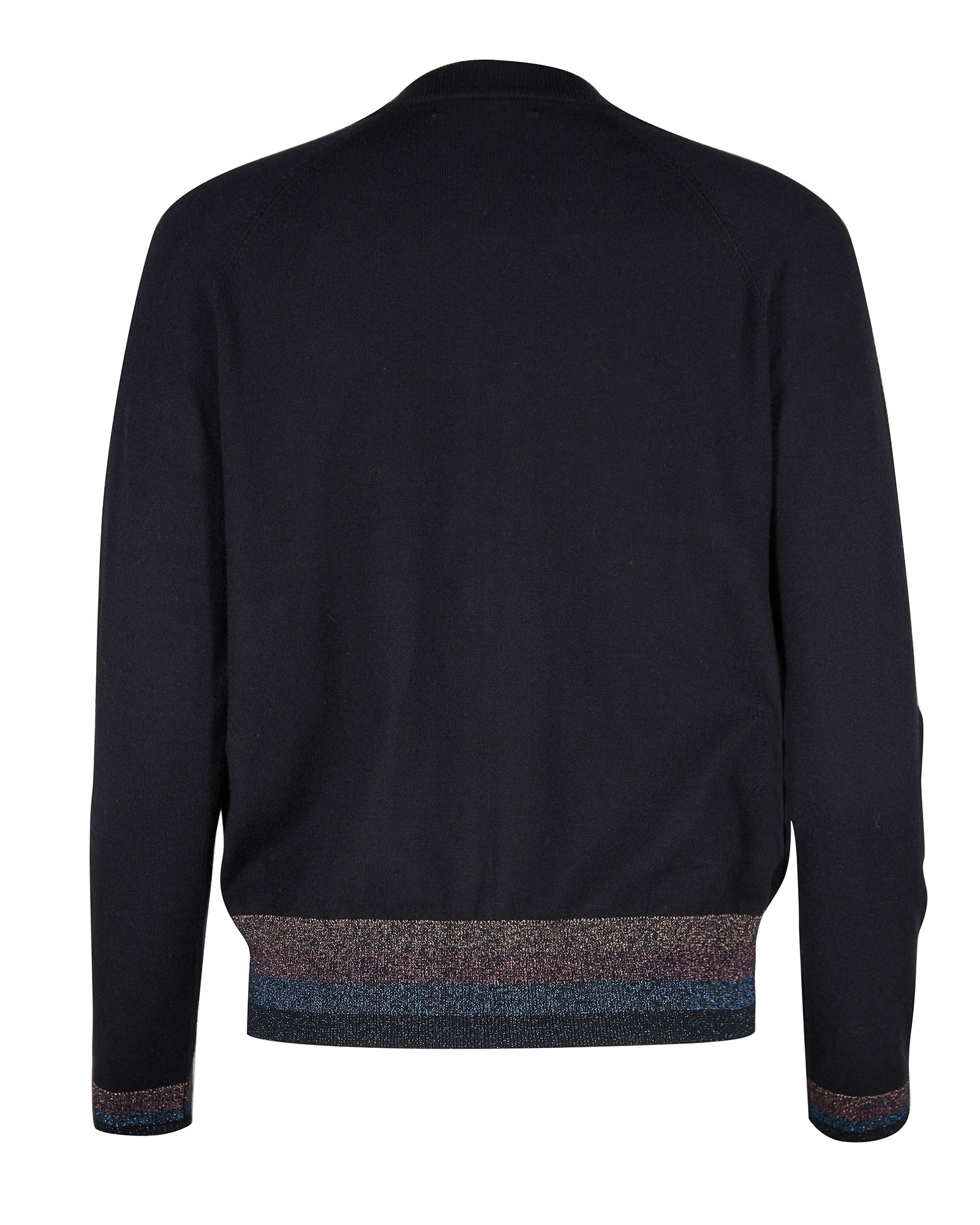 Sparkle Stripe Blue Zipped Lounge Knitted Cardigan | Oliver Bonas