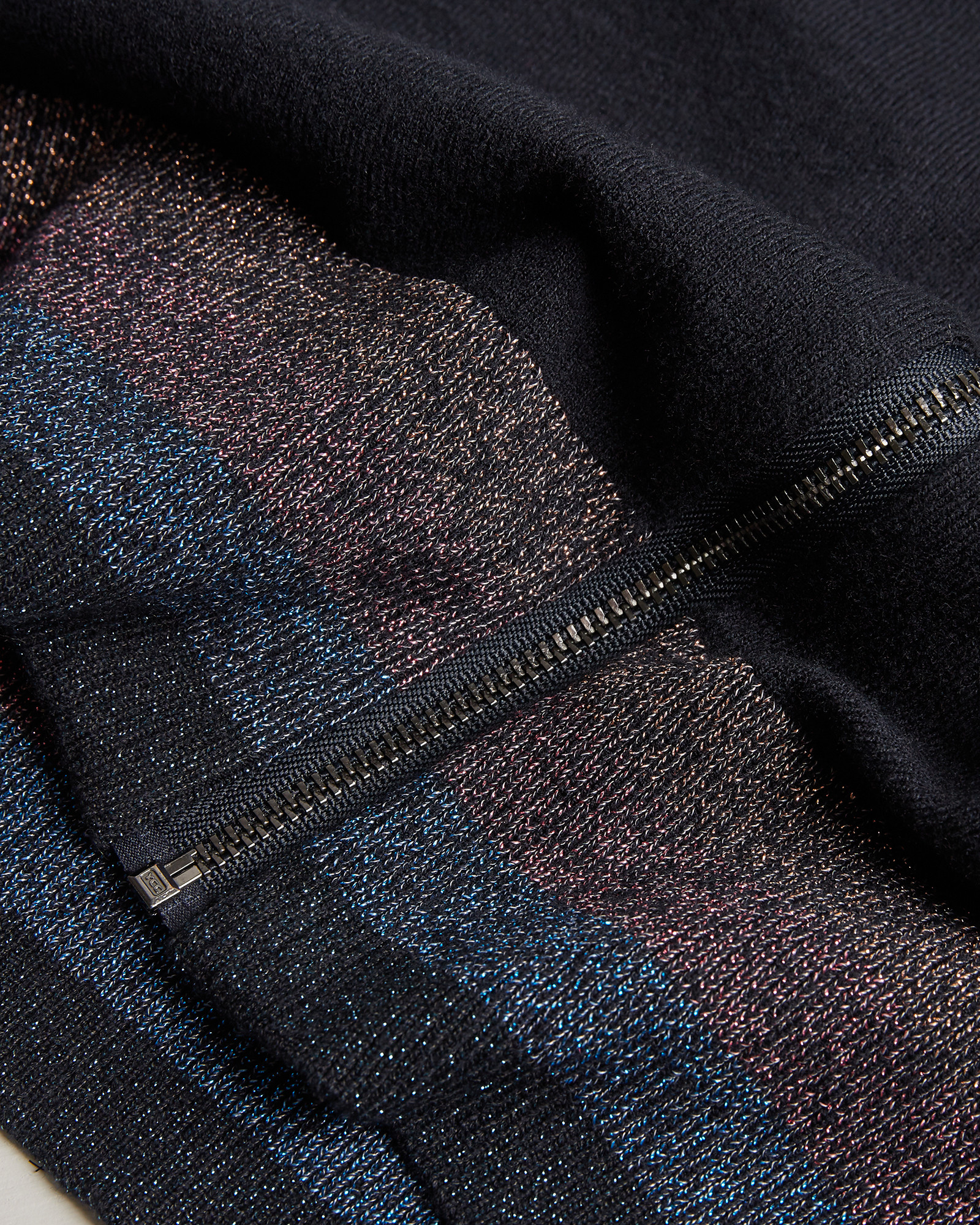 Sparkle Stripe Blue Zipped Lounge Knitted Cardigan | Oliver Bonas