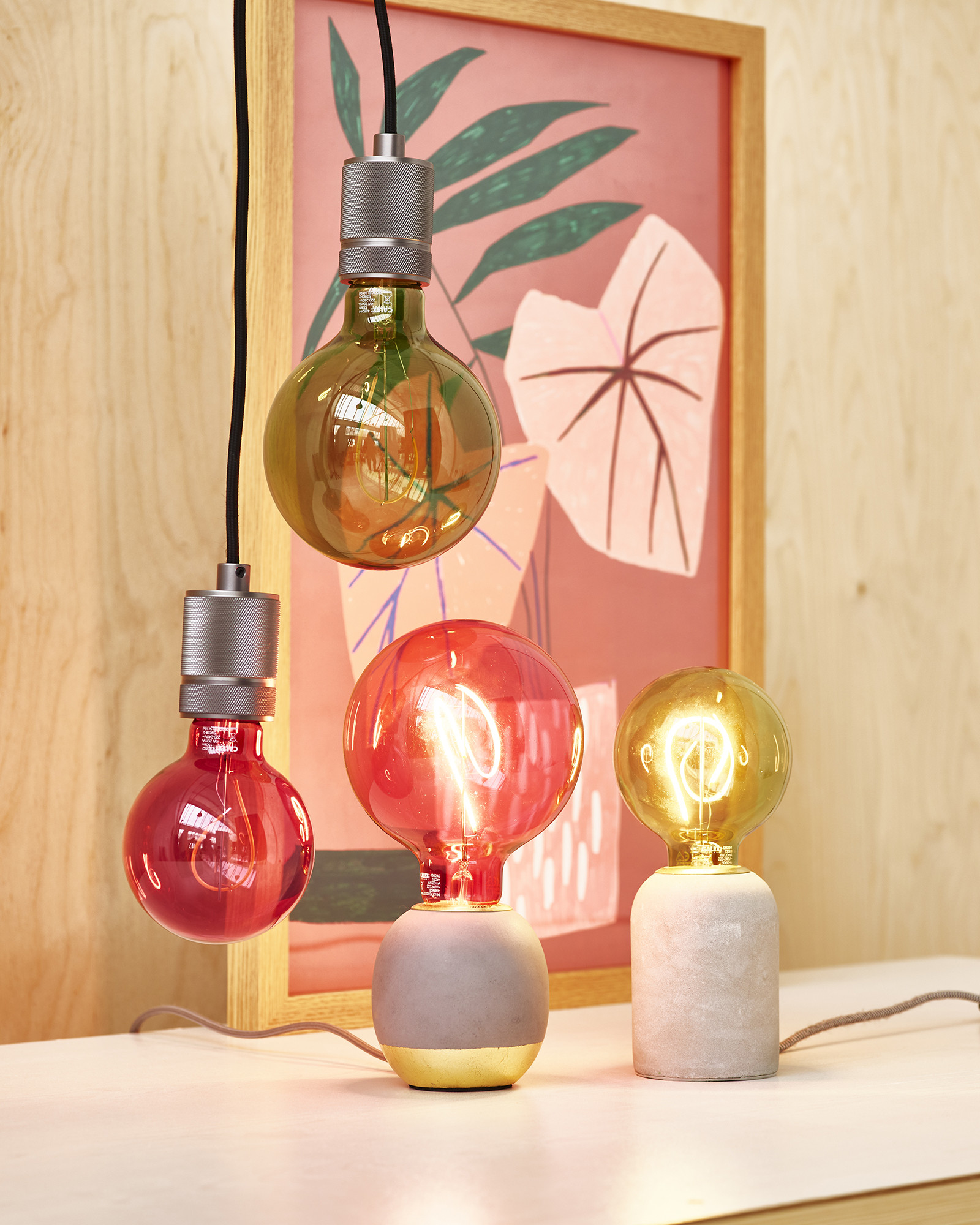 Coloured Glass E27 G95 LED Light Bulb | Oliver Bonas