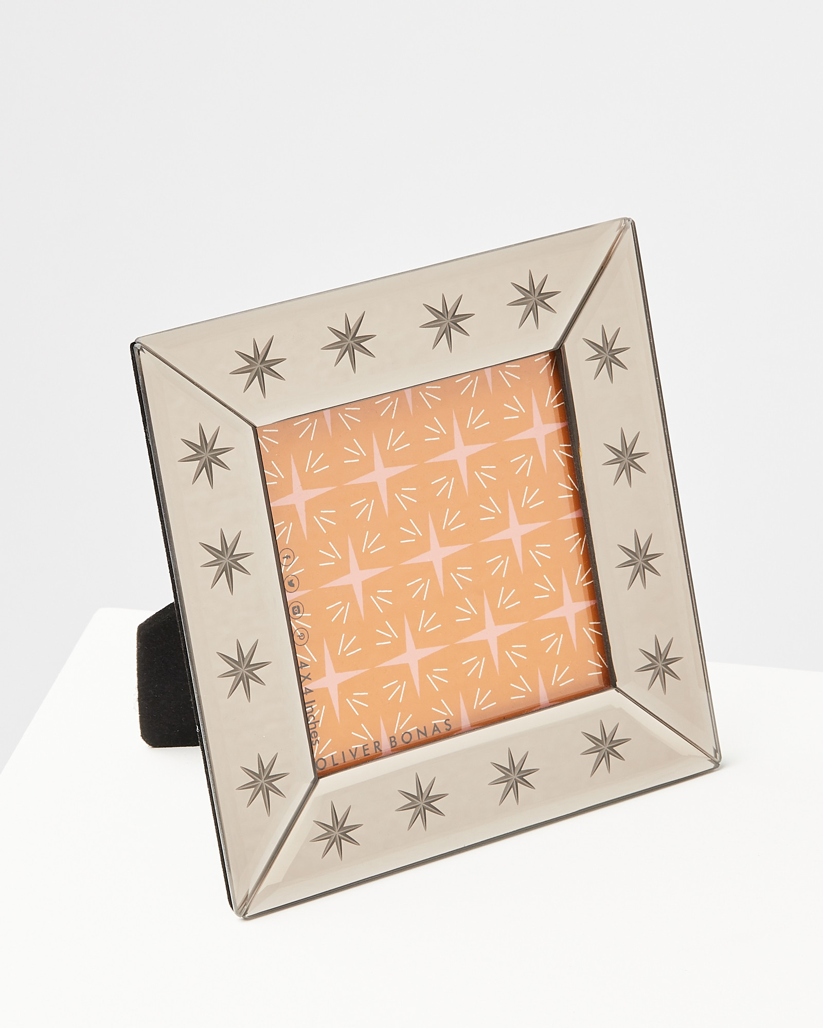 Aurora Grey Glass Stars Photo Frame 4x4" | Oliver Bonas