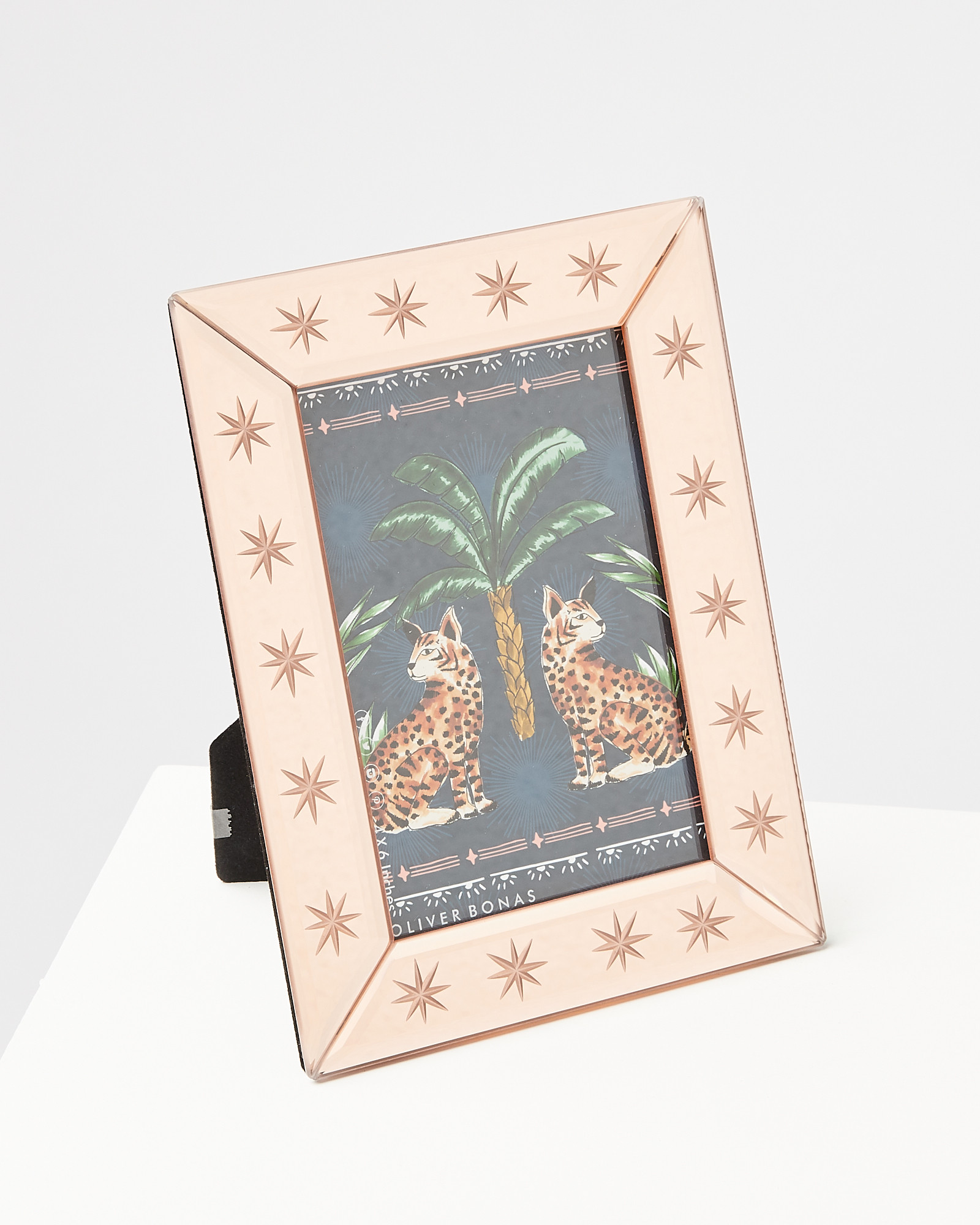 Aurora Pink Glass Stars Photo Frame 6x4" | Oliver Bonas