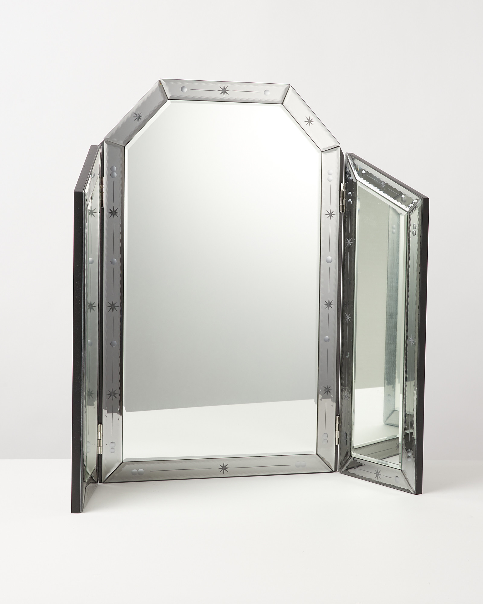 Venetian Grey Glass Dressing Table Mirror | Oliver Bonas