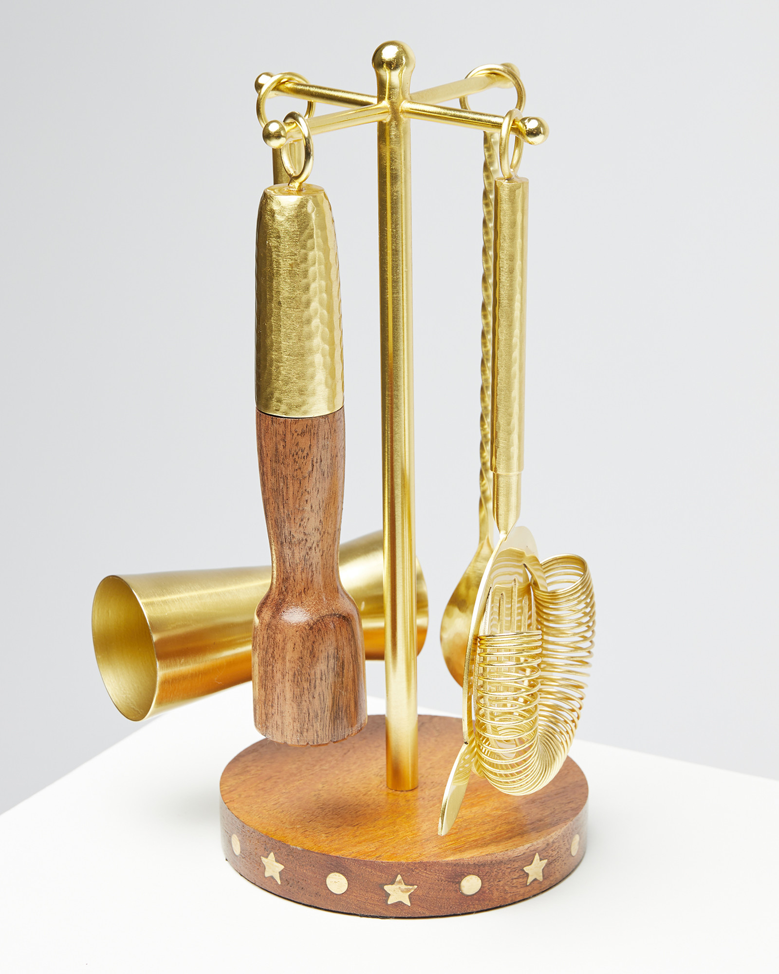 Wooden Star Base Bar Tools Set | Oliver Bonas