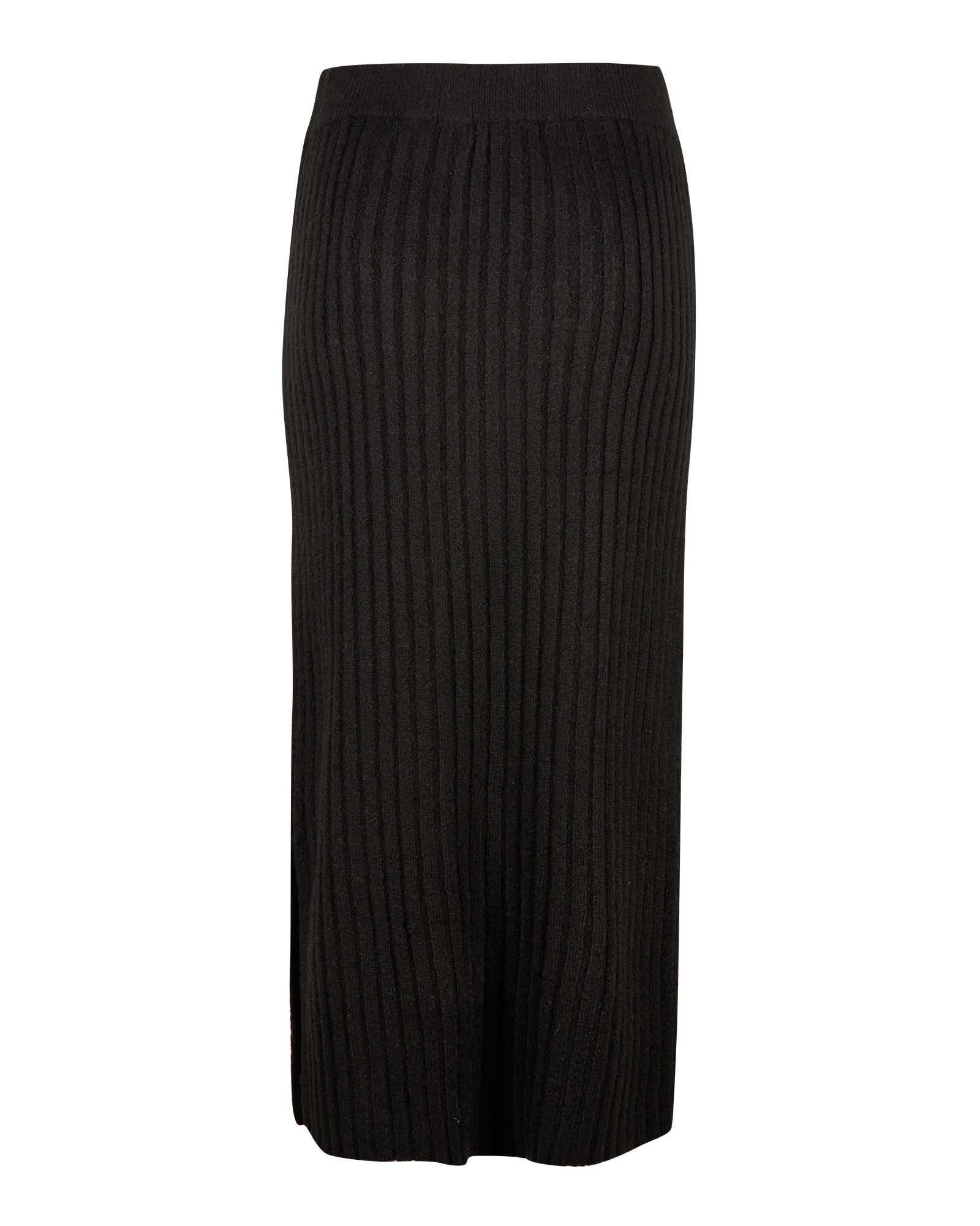 Ribbed Black Knitted Midi Skirt | Oliver Bonas