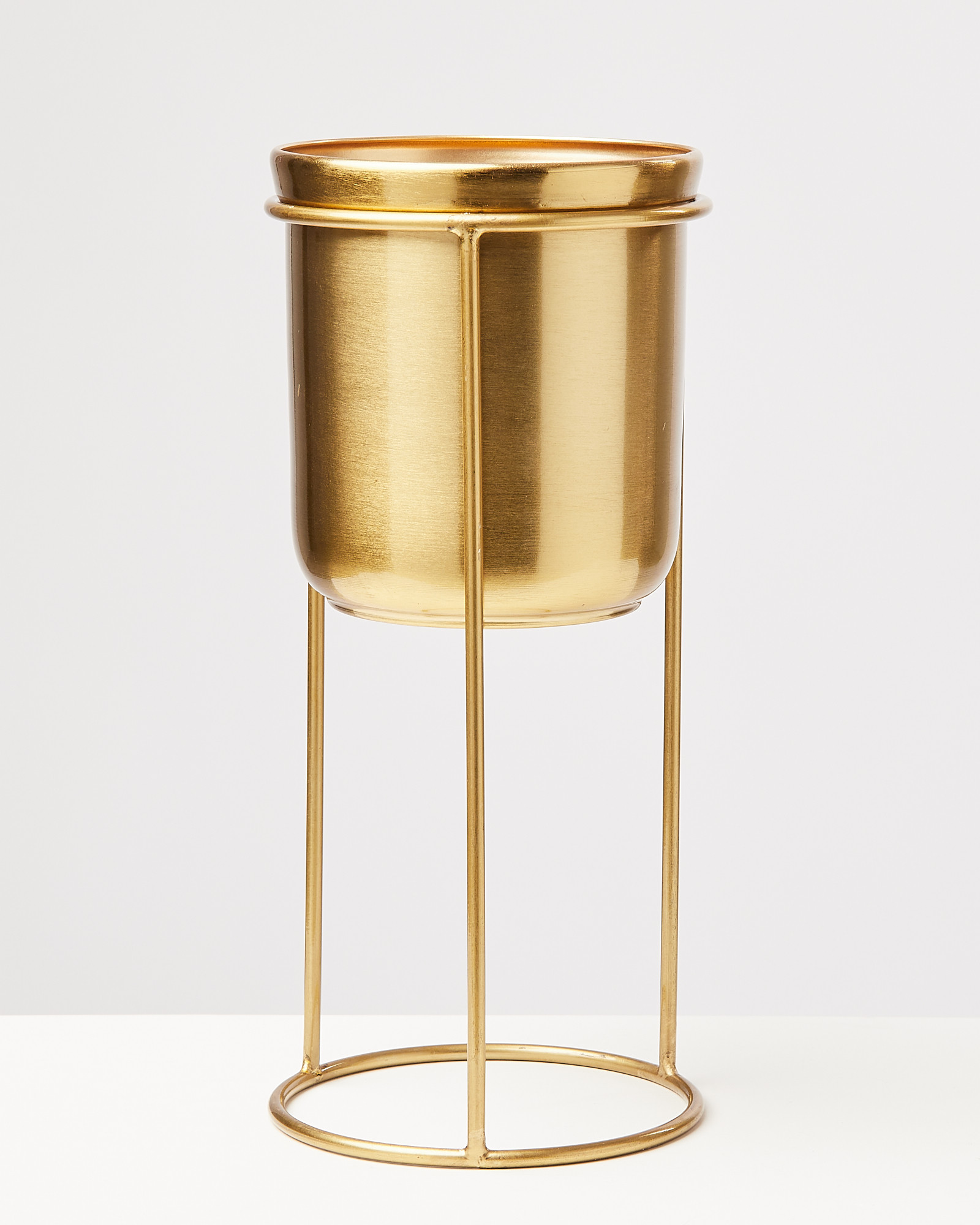 Gold Iron Plant Pot & Stand | Oliver Bonas