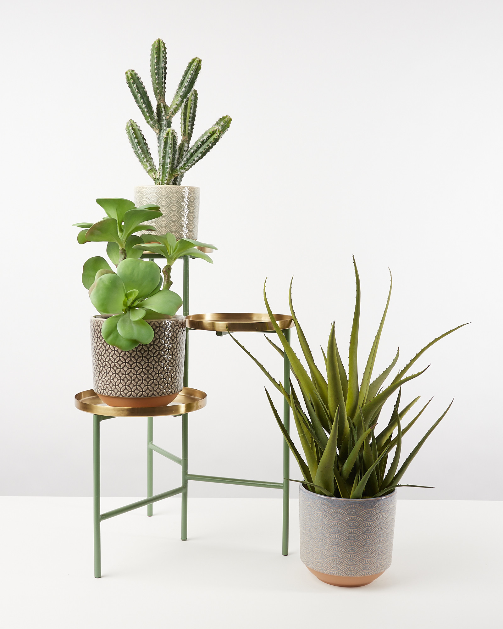 Iggy Metal Triple Plant Stand | Oliver Bonas