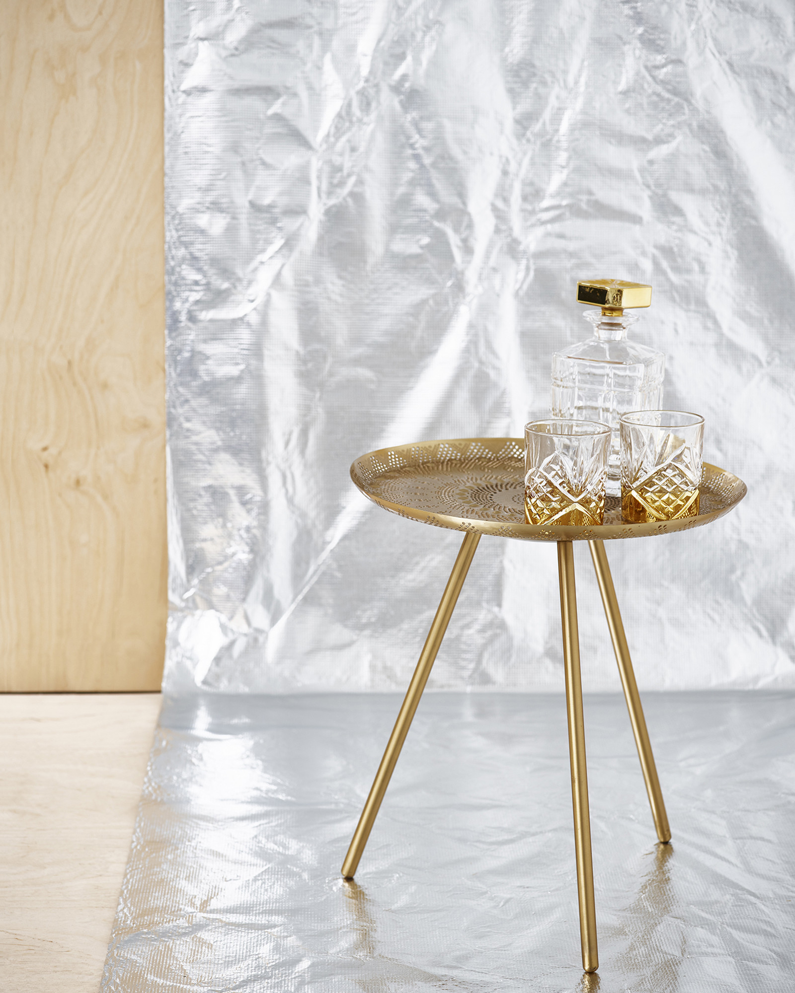 Decorative Etched Metal Side Table | Oliver Bonas