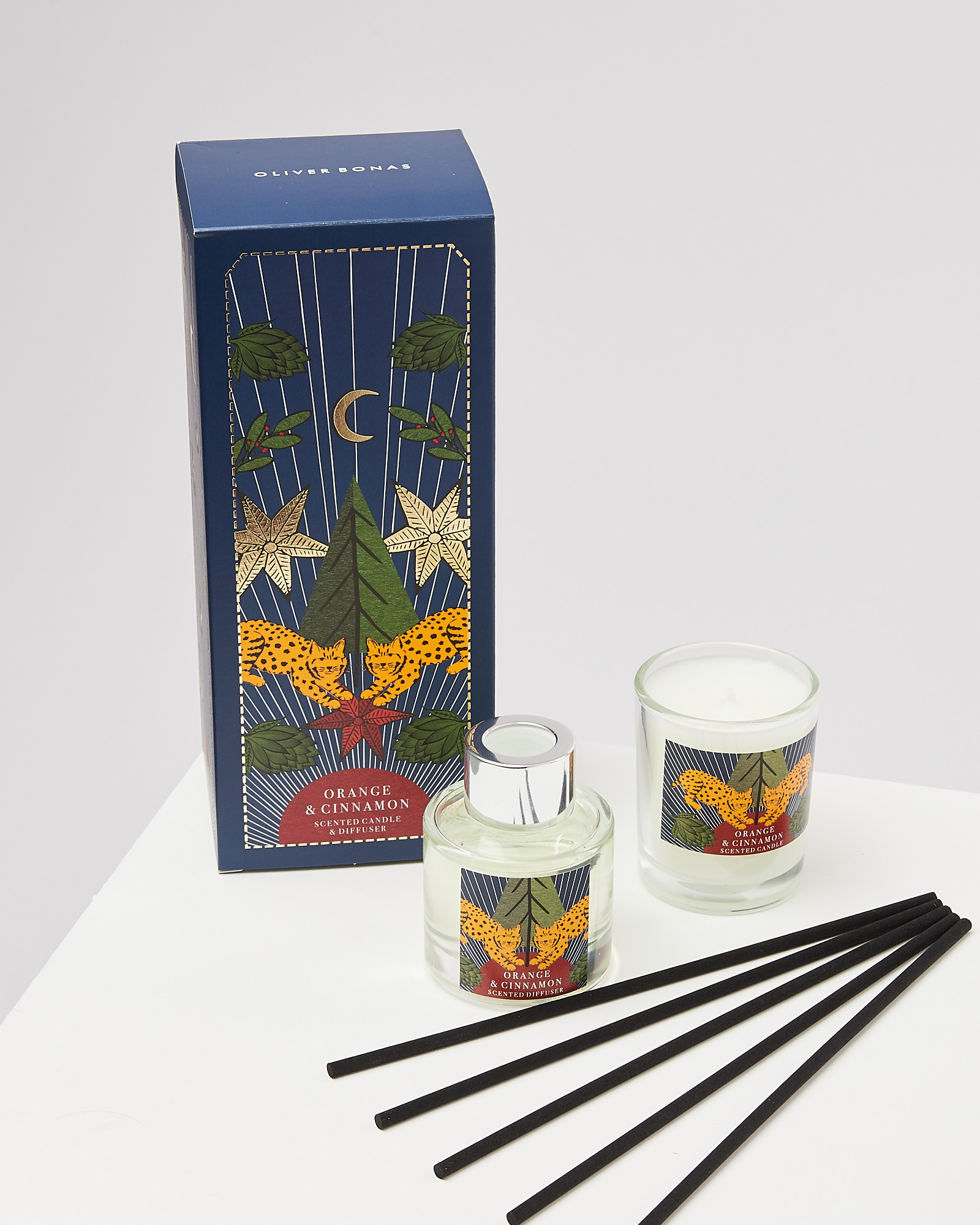 Orange & Cinnamon Scented Candle & Diffuser Set | Oliver Bonas