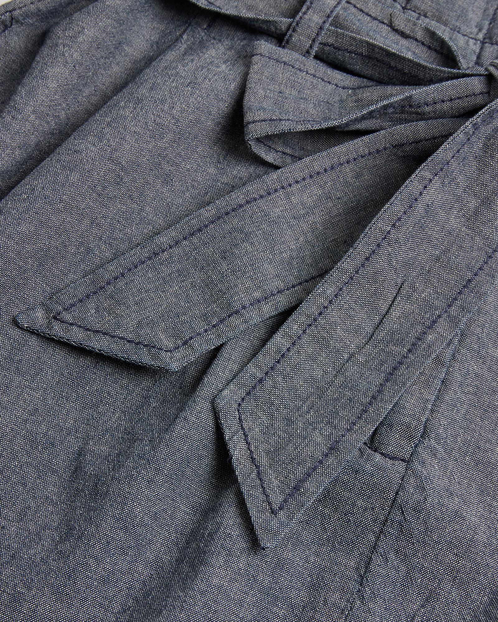 Chambray Denim Blue Midi Skirt | Oliver Bonas