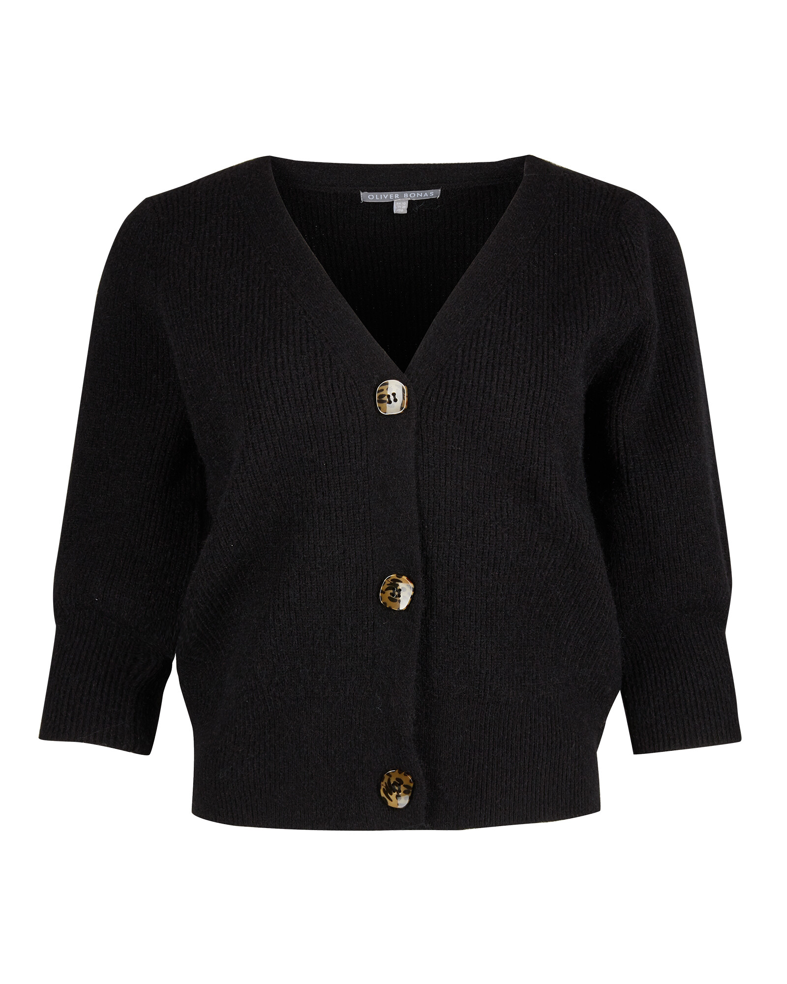 Button Through Black Knitted Cardigan | Oliver Bonas