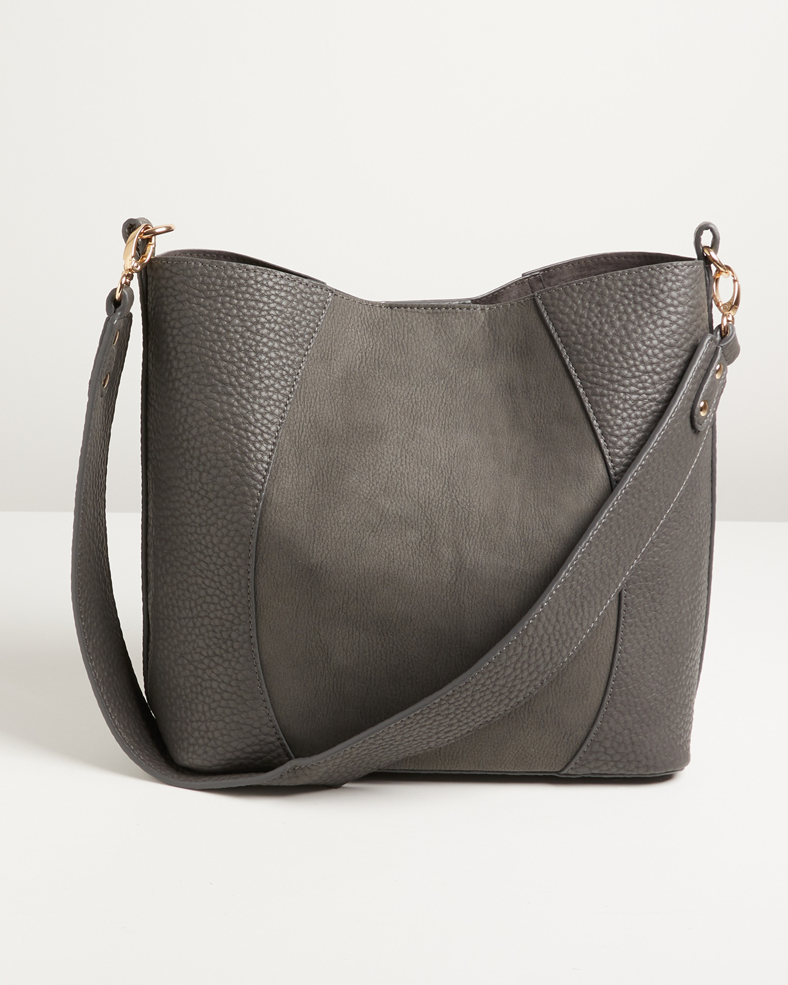 Maci Patched Texture Grey Tote Bag | Oliver Bonas