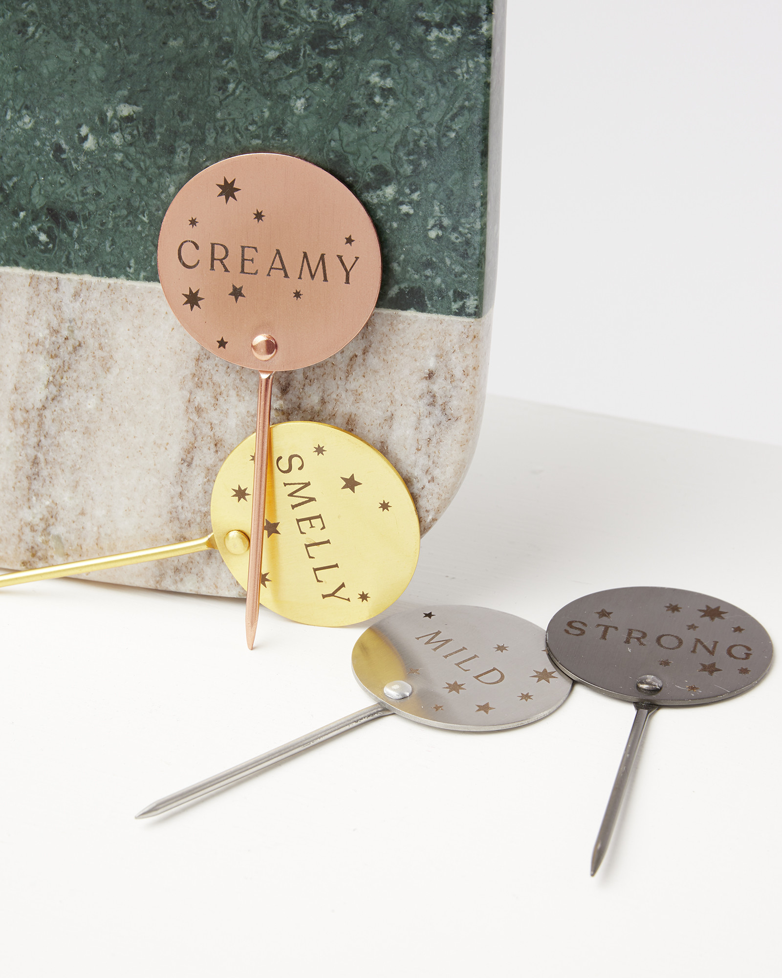 Marble Cheese Board & Markers | Oliver Bonas