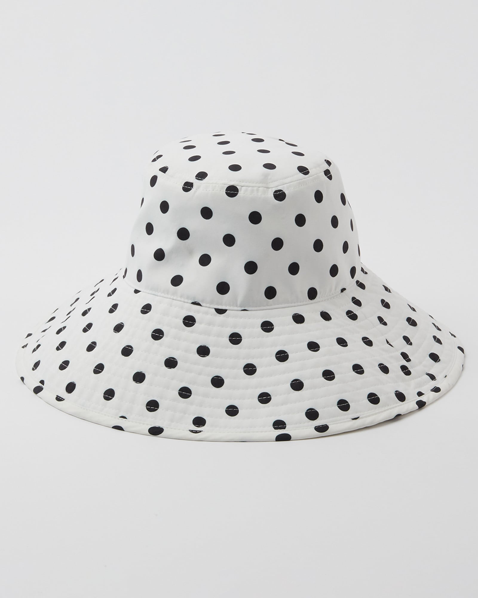 Spotty Print White Sun Hat | Oliver Bonas