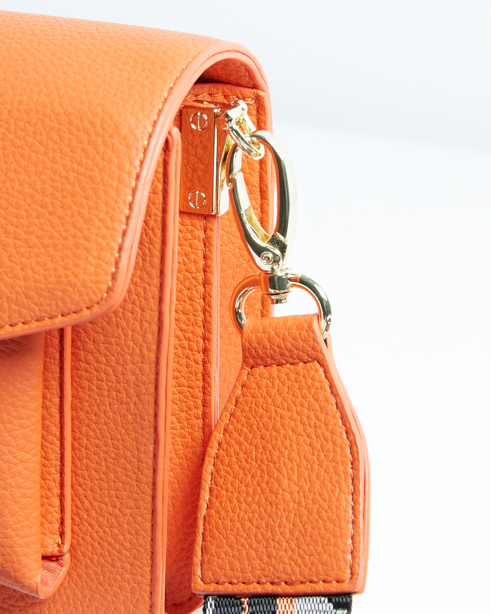 Alisa Pop Orange Saddle Crossbody Bag | Oliver Bonas
