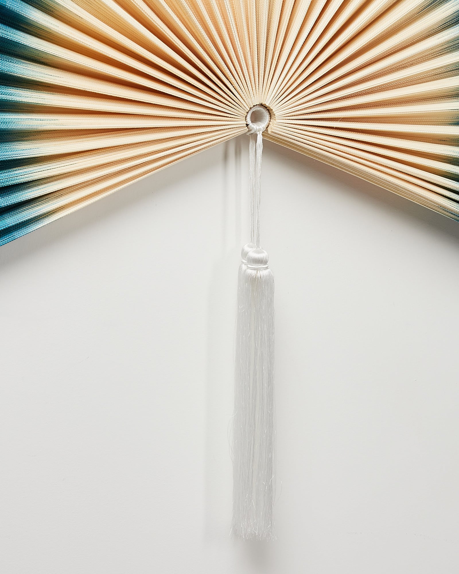 Metallic Blue Bamboo Fan Wall Hanging Large | Oliver Bonas