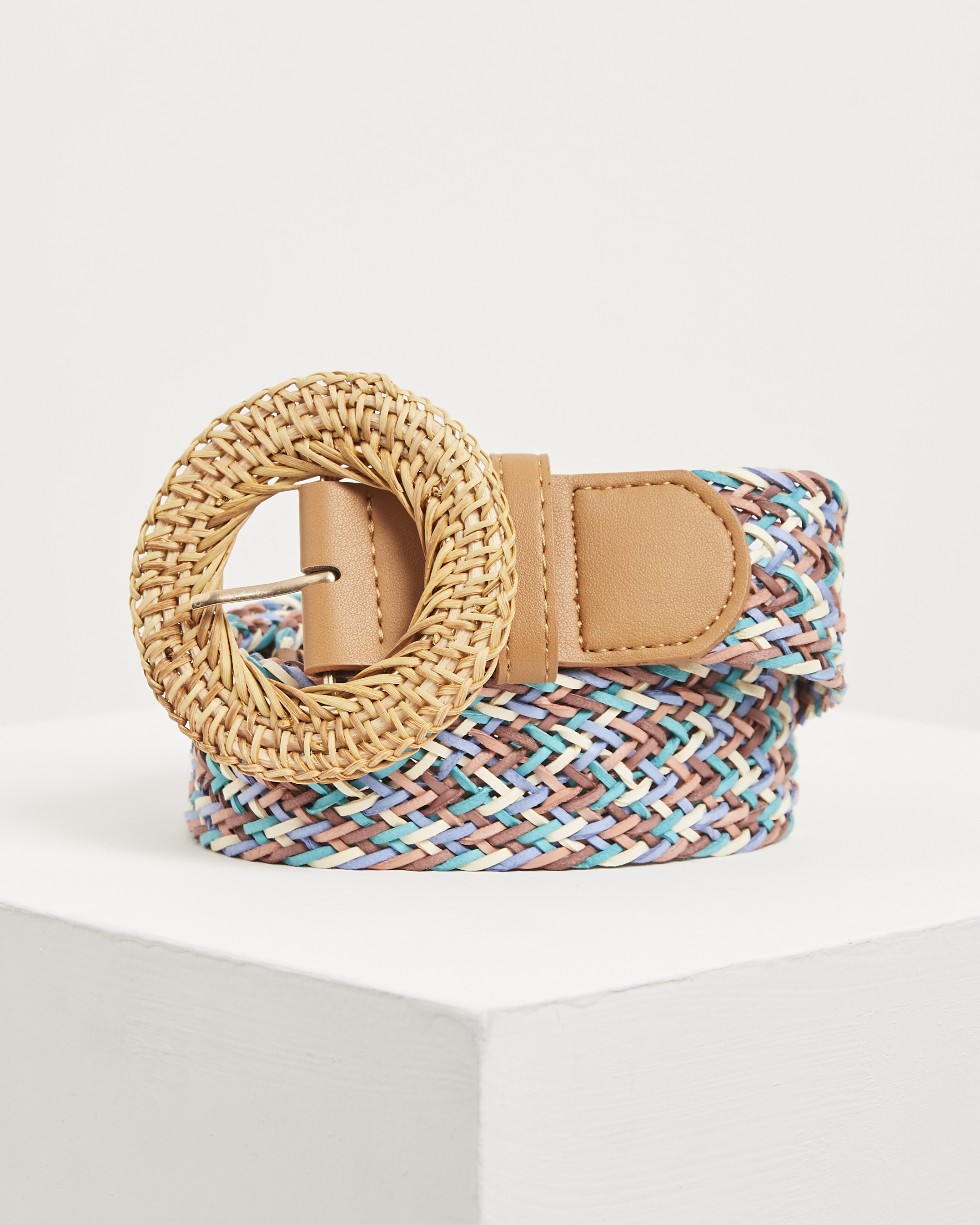 Colourful Woven & Round Buckle Waist Belt | Oliver Bonas