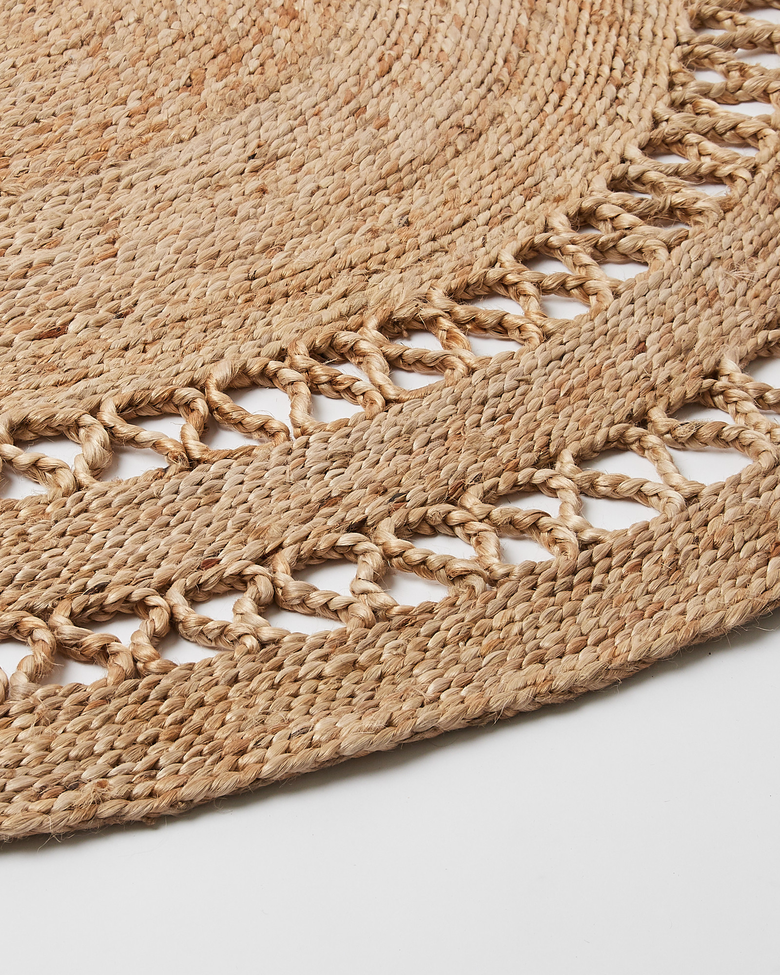 Jute Natural Brown Round Floor Mat | Oliver Bonas