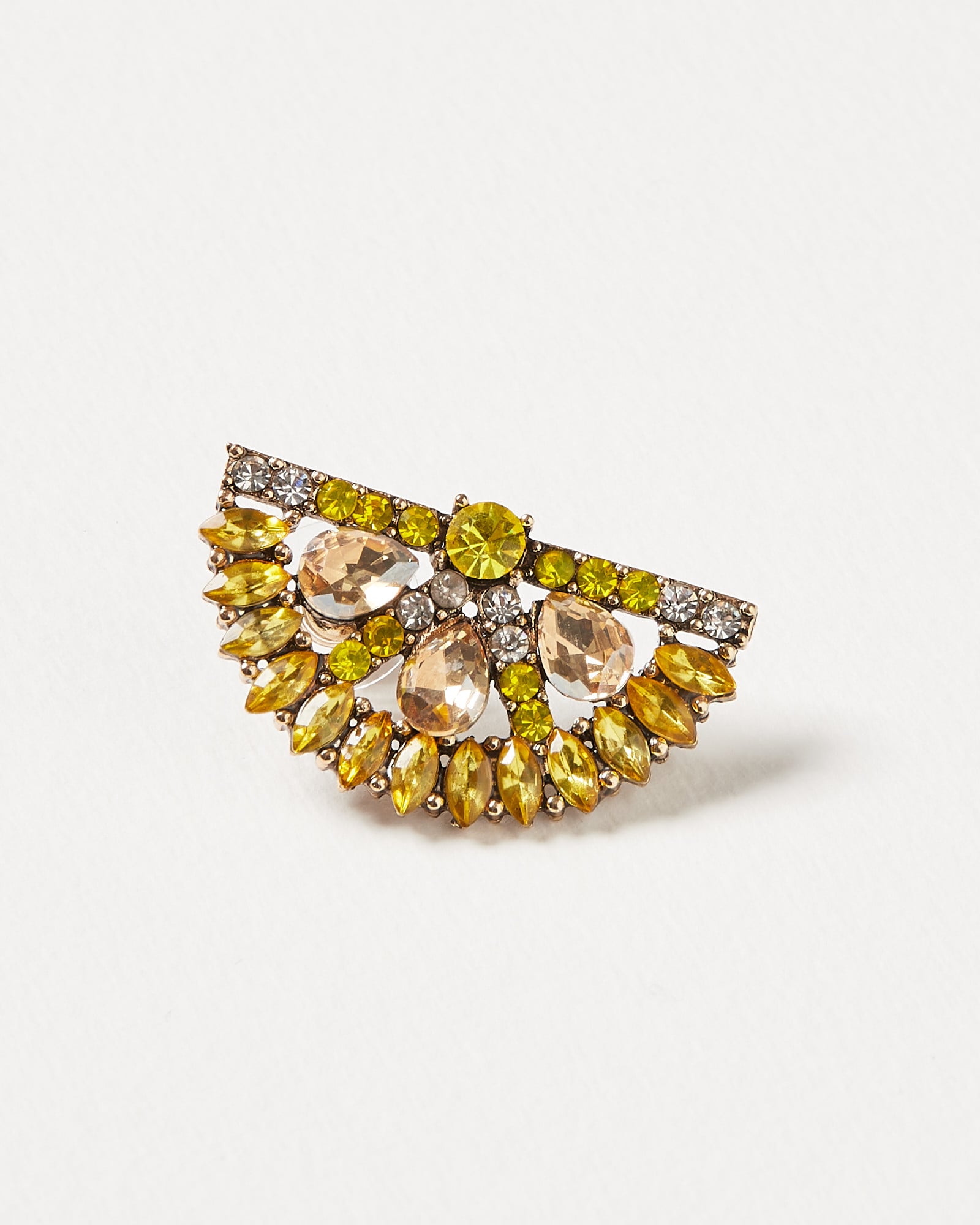 Lemon Stone Detail Brooch | Oliver Bonas