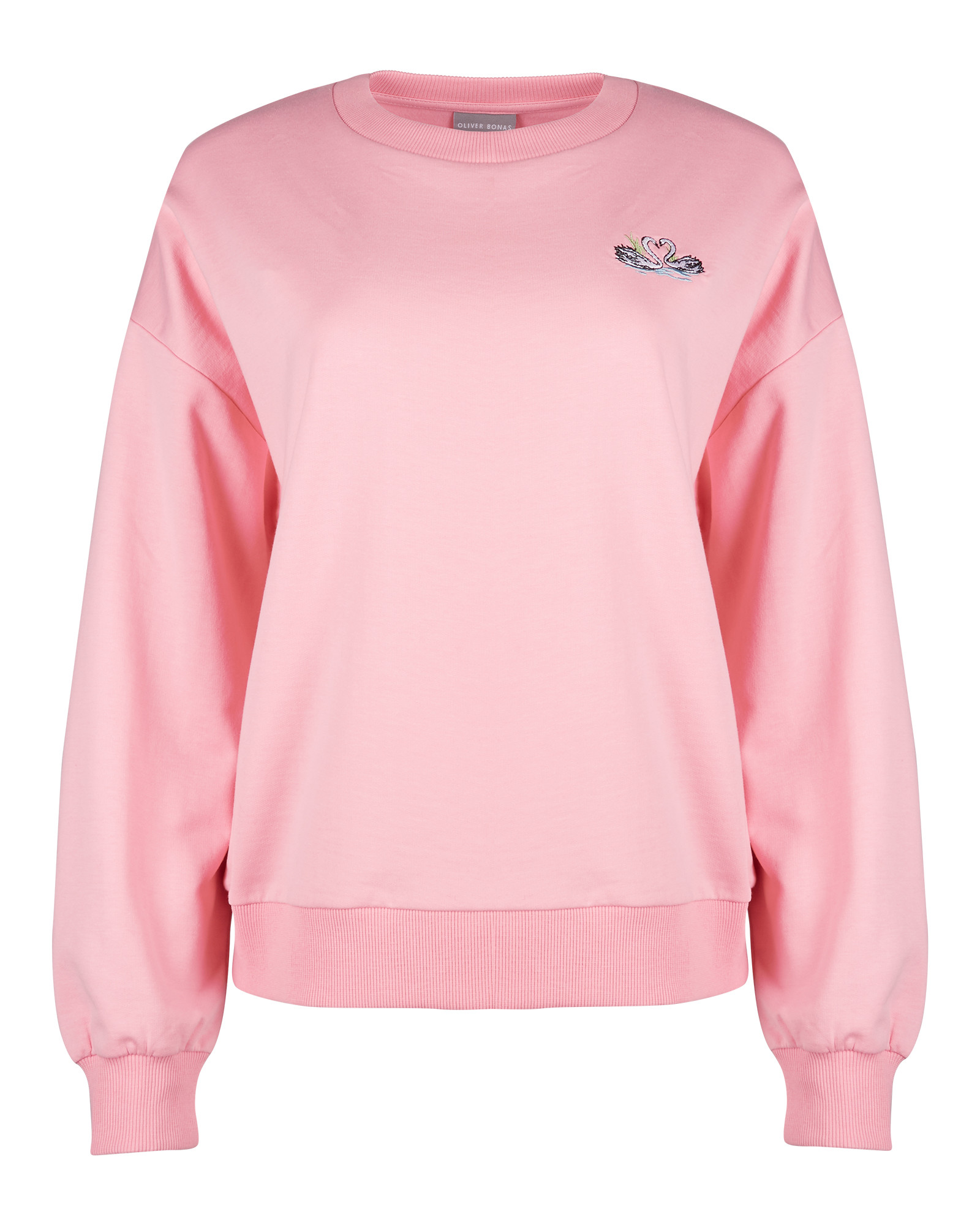 Embroidered Swan Pink Sweatshirt | Oliver Bonas