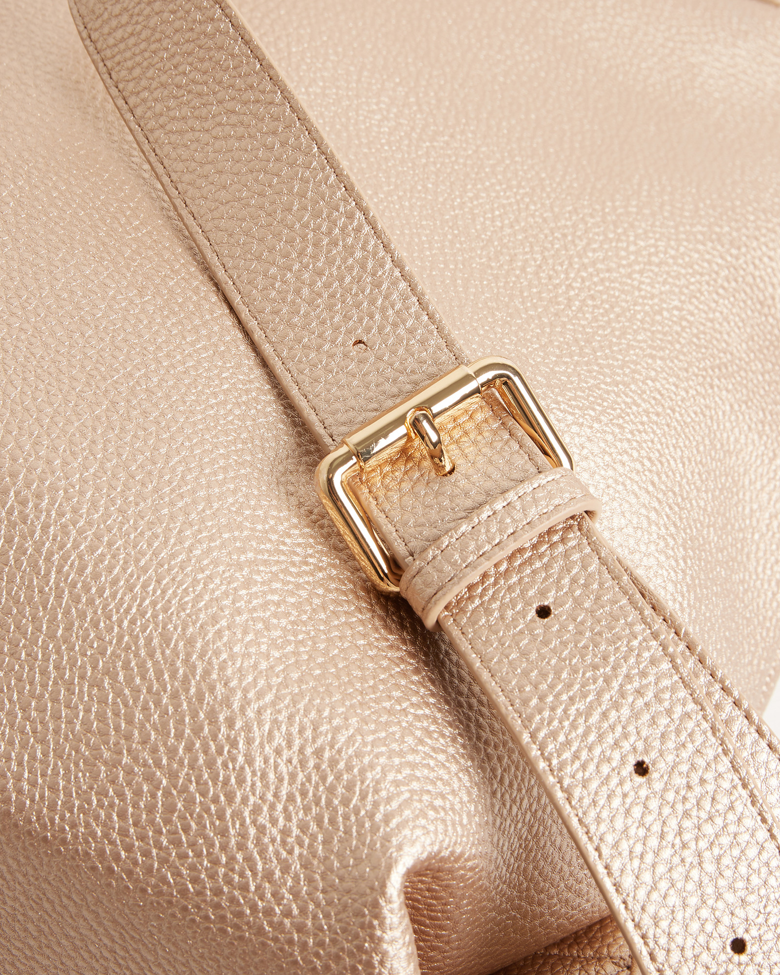 Baden Metallic Gold Rectangular Backpack | Oliver Bonas