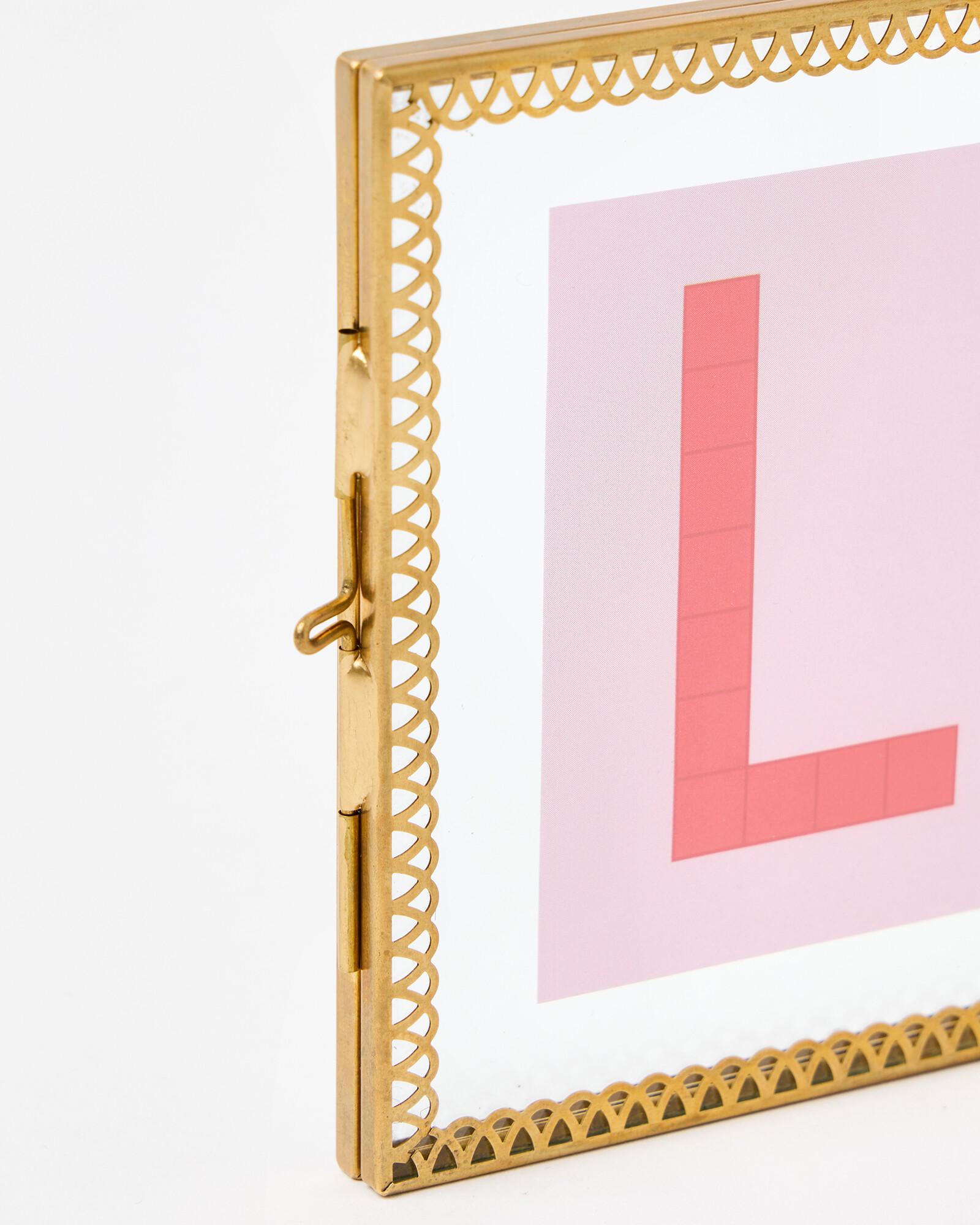 Gold & Glass Lace Edge Double Landscape Photo Frame 4x6" | Oliver Bonas