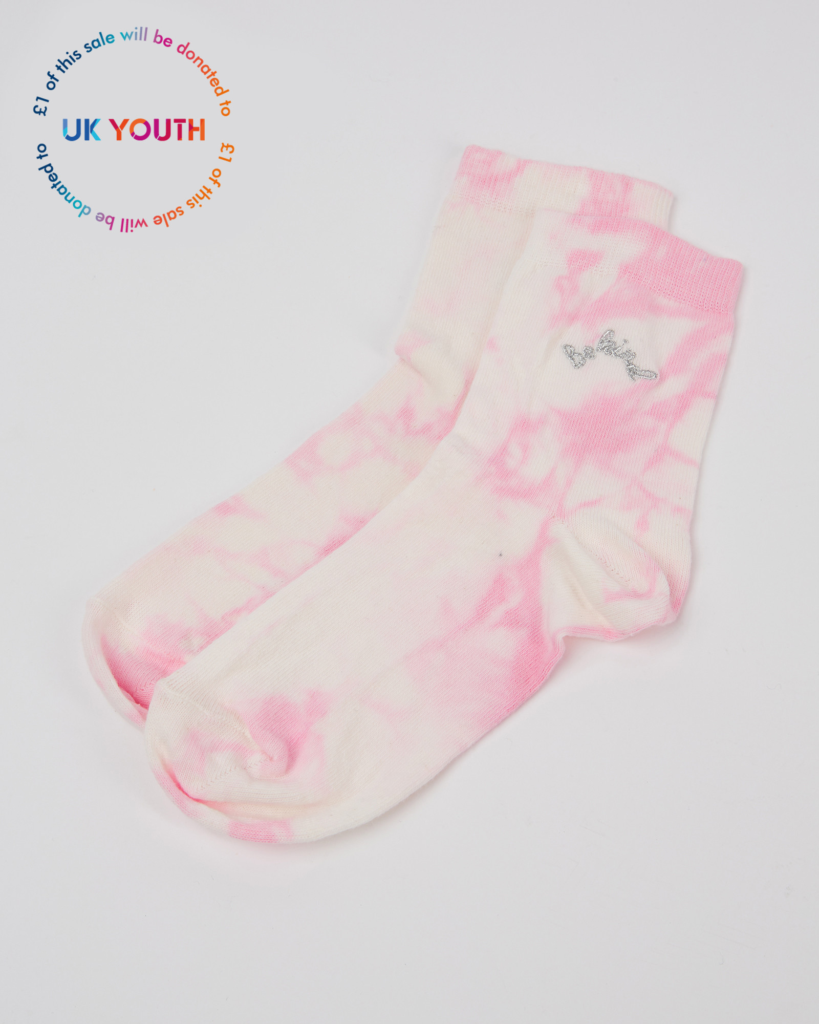 Be Kind Tie Dye Pink Ankle Socks | Oliver Bonas