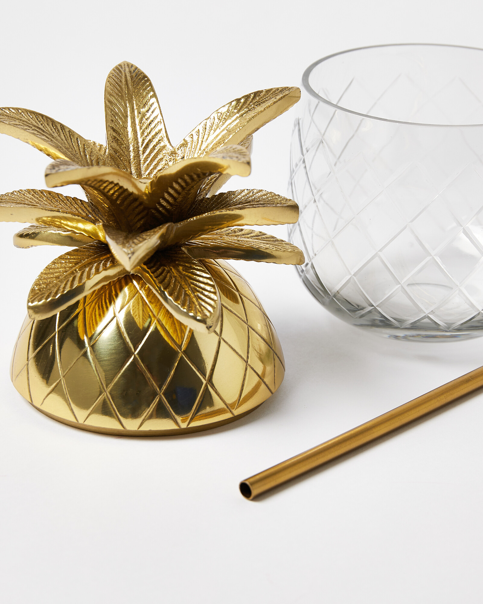 Pineapple Gold & Glass Cocktail Cup | Oliver Bonas