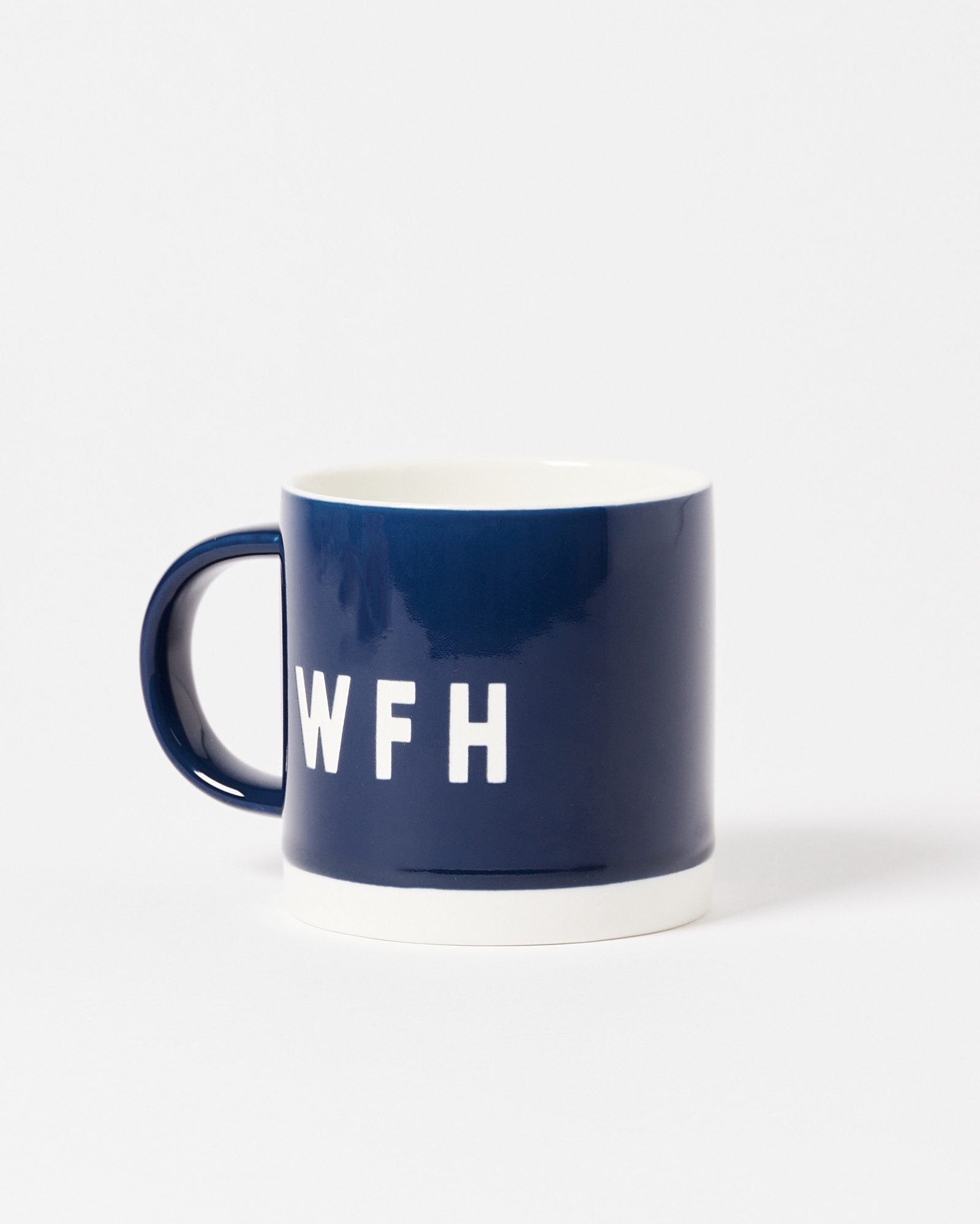 WFH Blue Ceramic Mug | Oliver Bonas