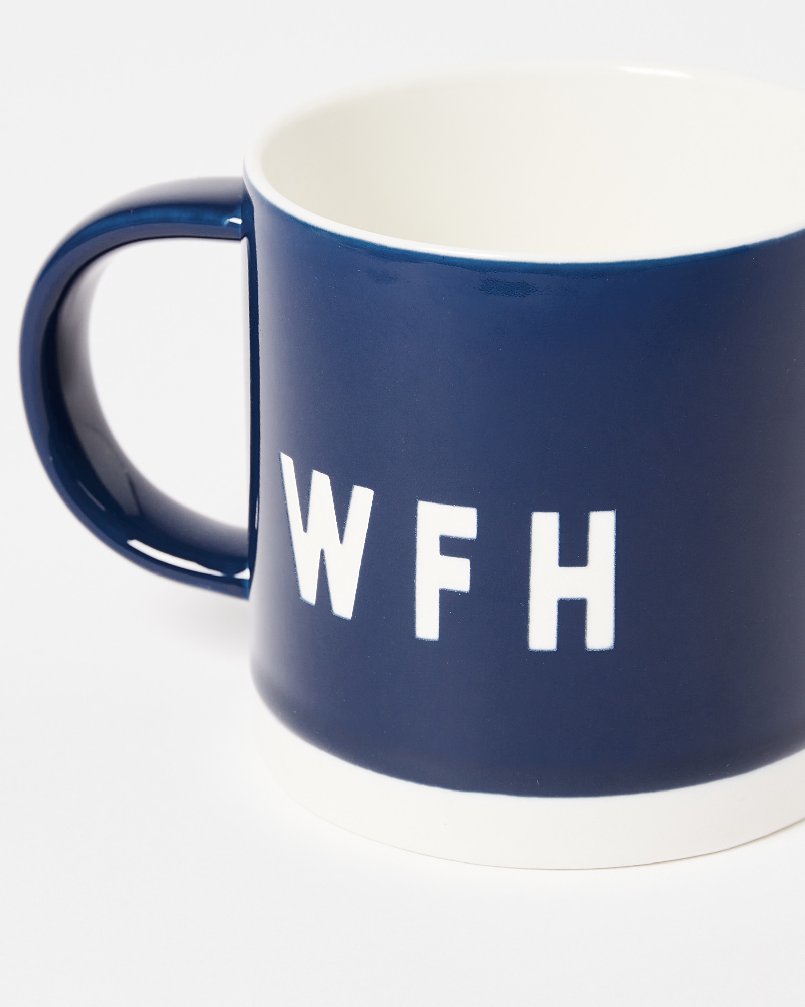 WFH Blue Ceramic Mug | Oliver Bonas