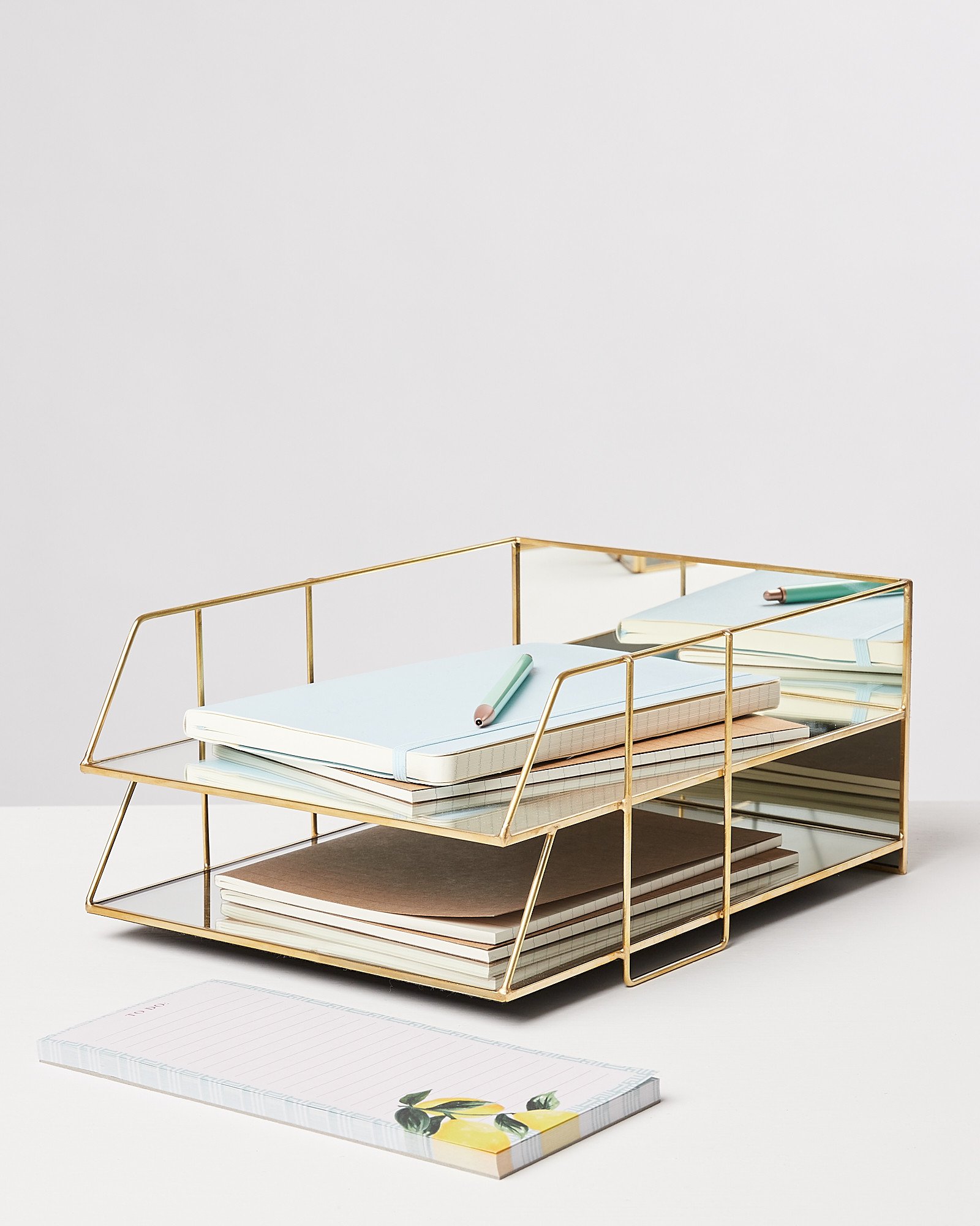 Maka Gold & Glass Paper Tray | Oliver Bonas