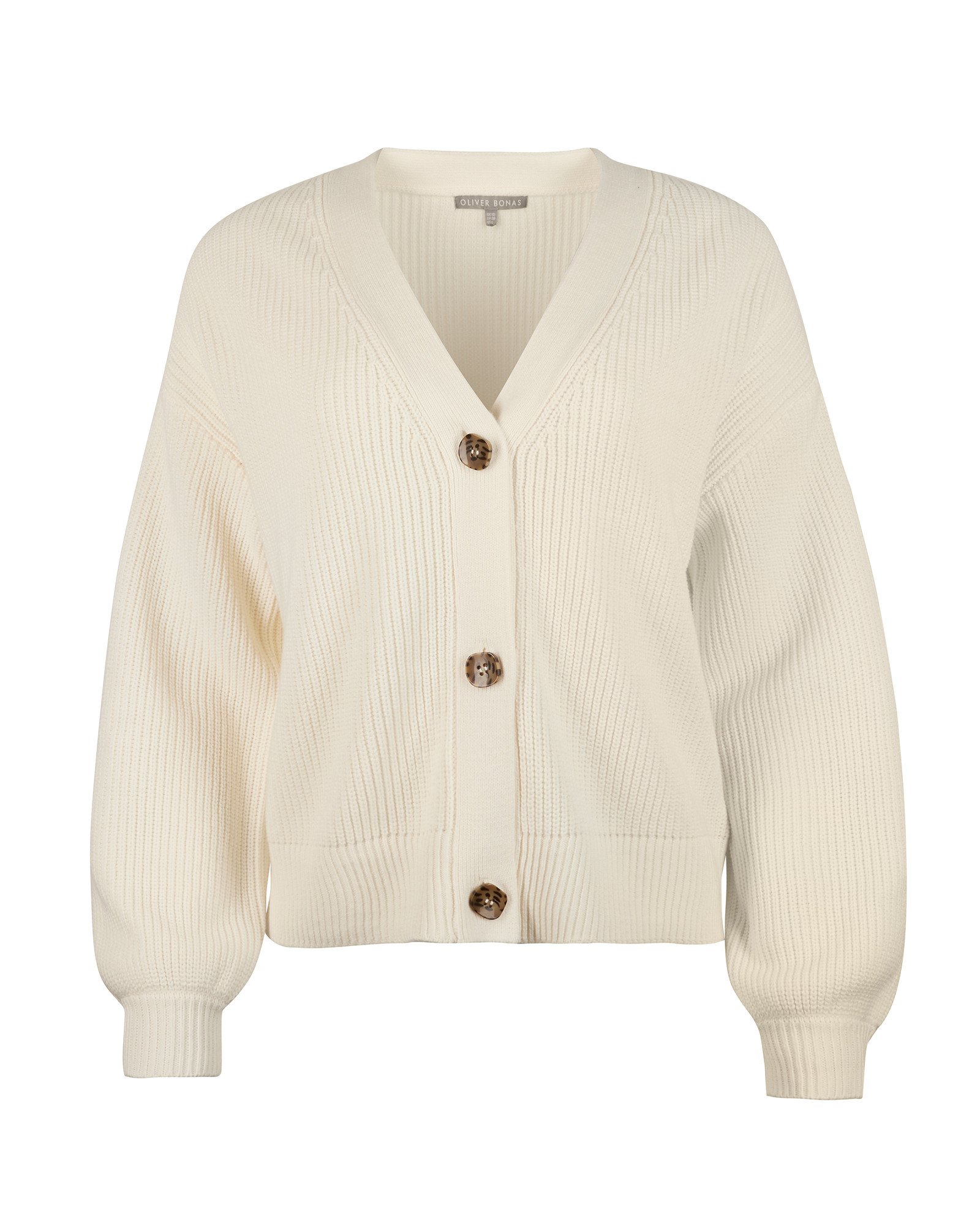 Fisherman Rib White Knitted Cardigan | Oliver Bonas