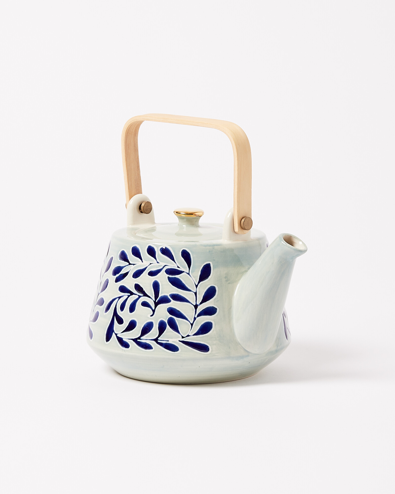 Kalani White & Blue Ceramic Teapot | Oliver Bonas