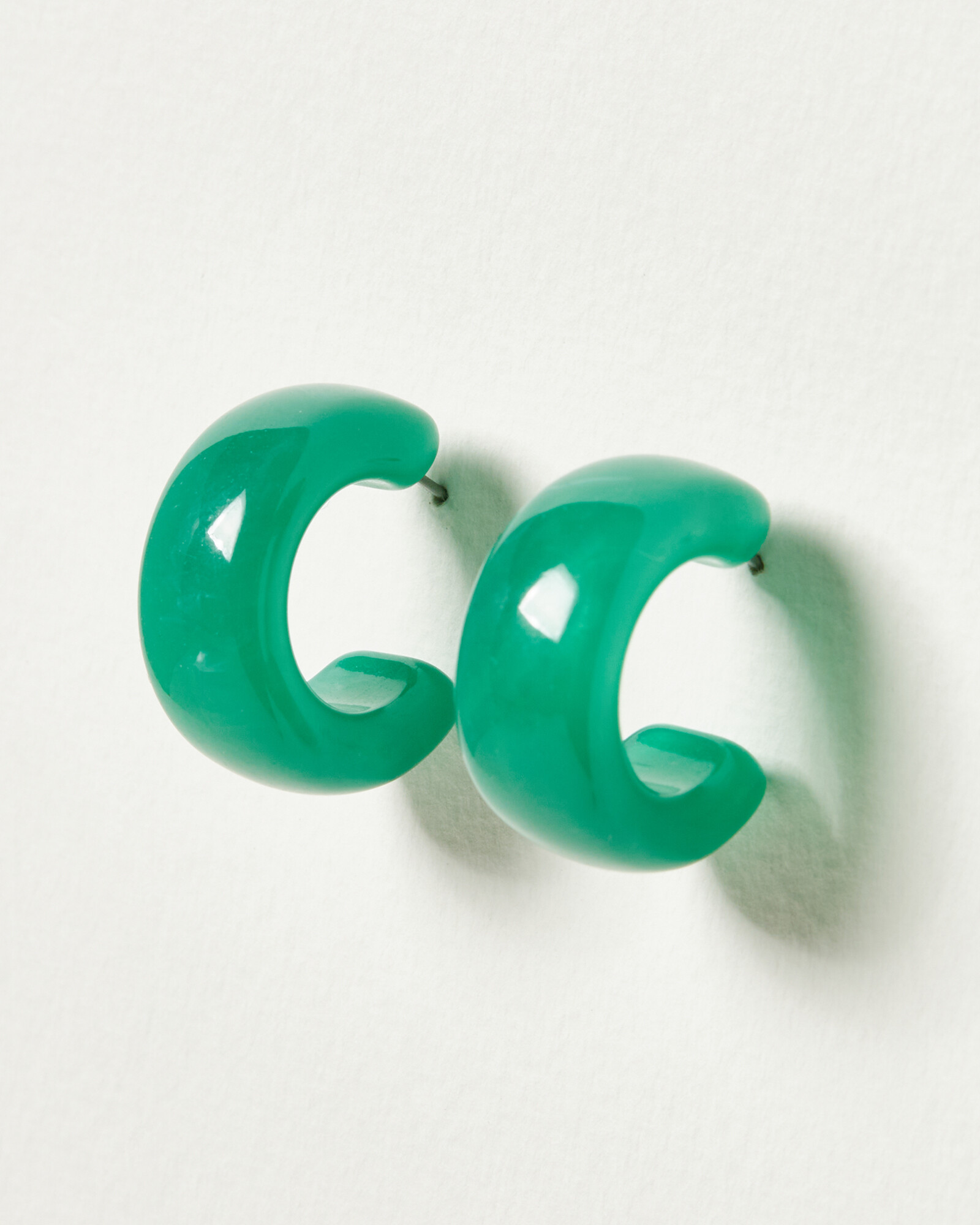 Osa Green Resin Hoop Earrings | Oliver Bonas