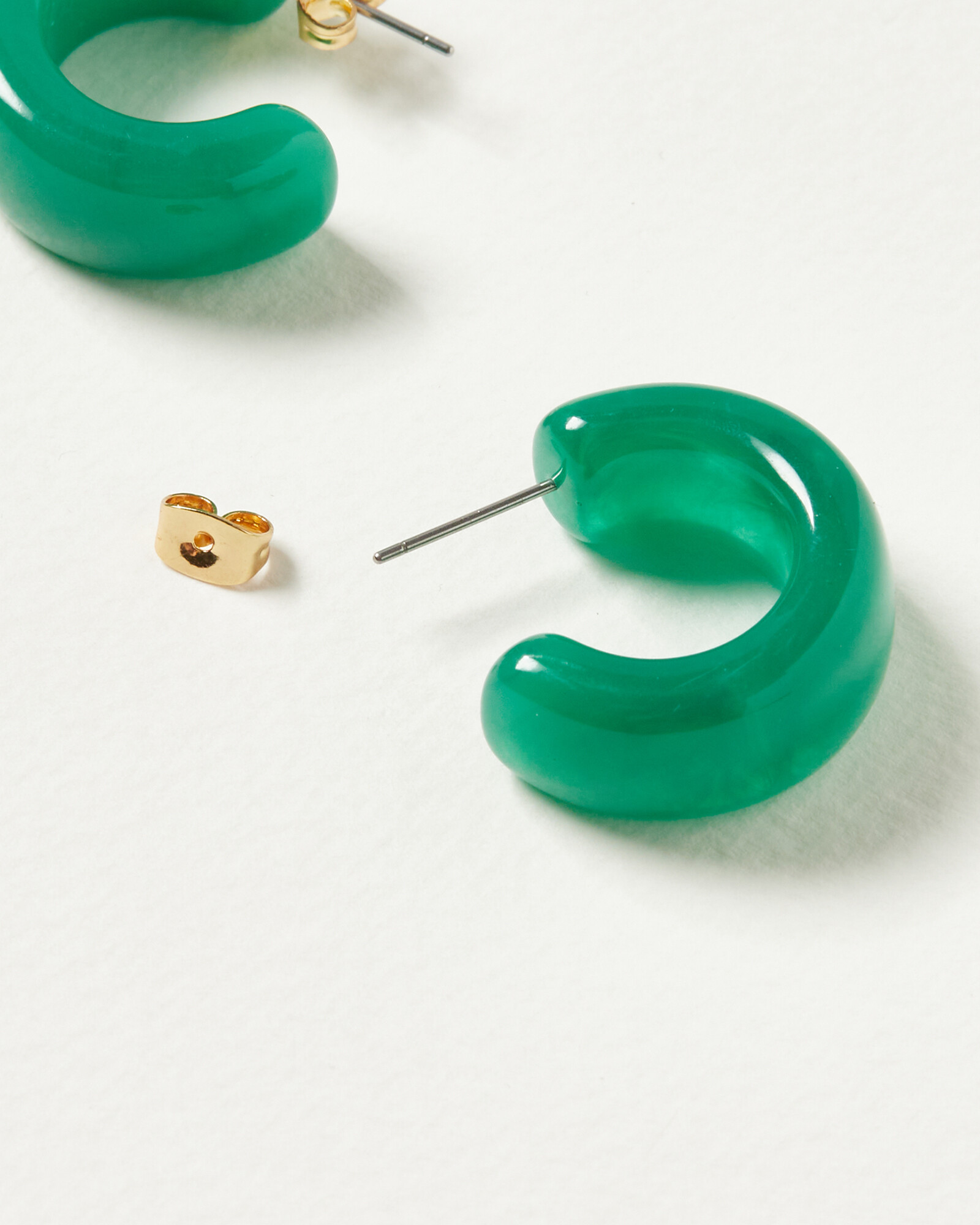 Osa Green Resin Hoop Earrings | Oliver Bonas