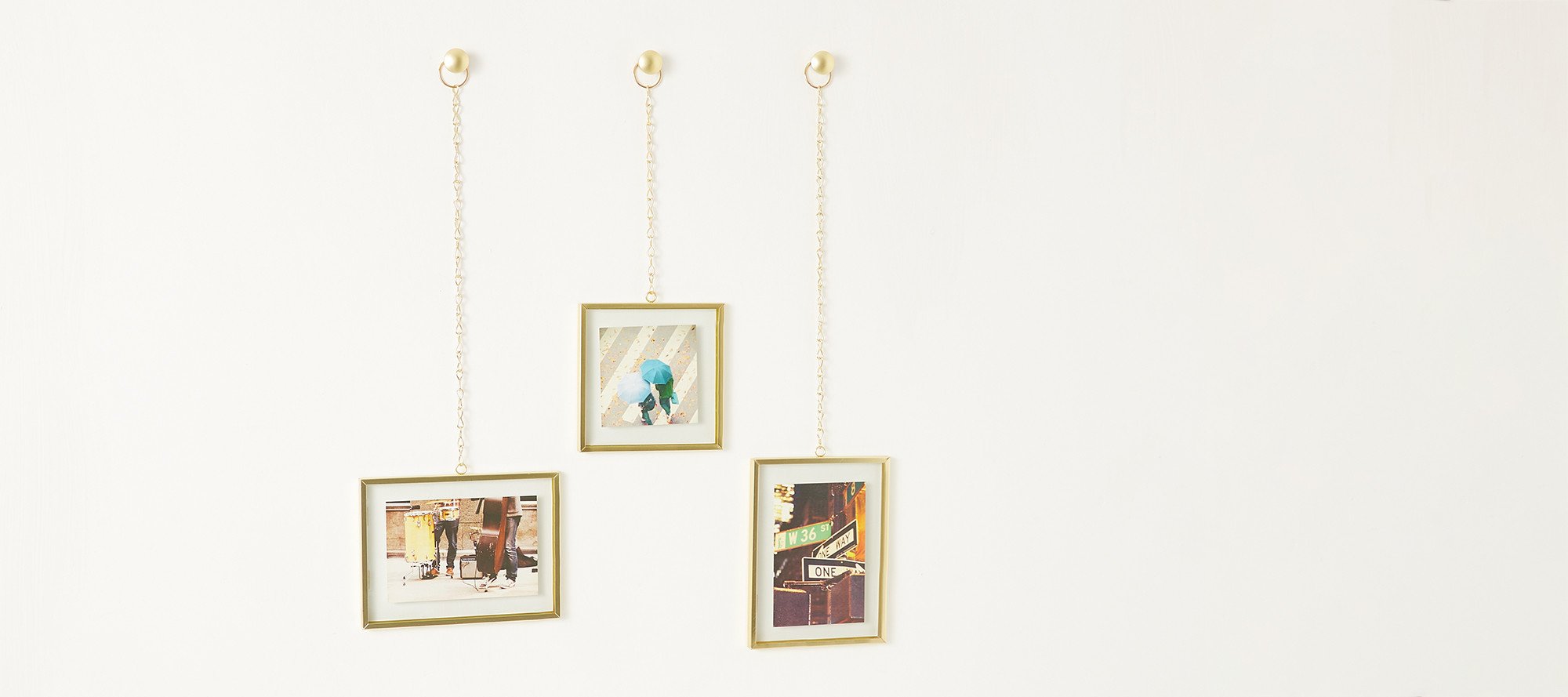 Brass Hanging Photo Frames Set of Three | Oliver Bonas