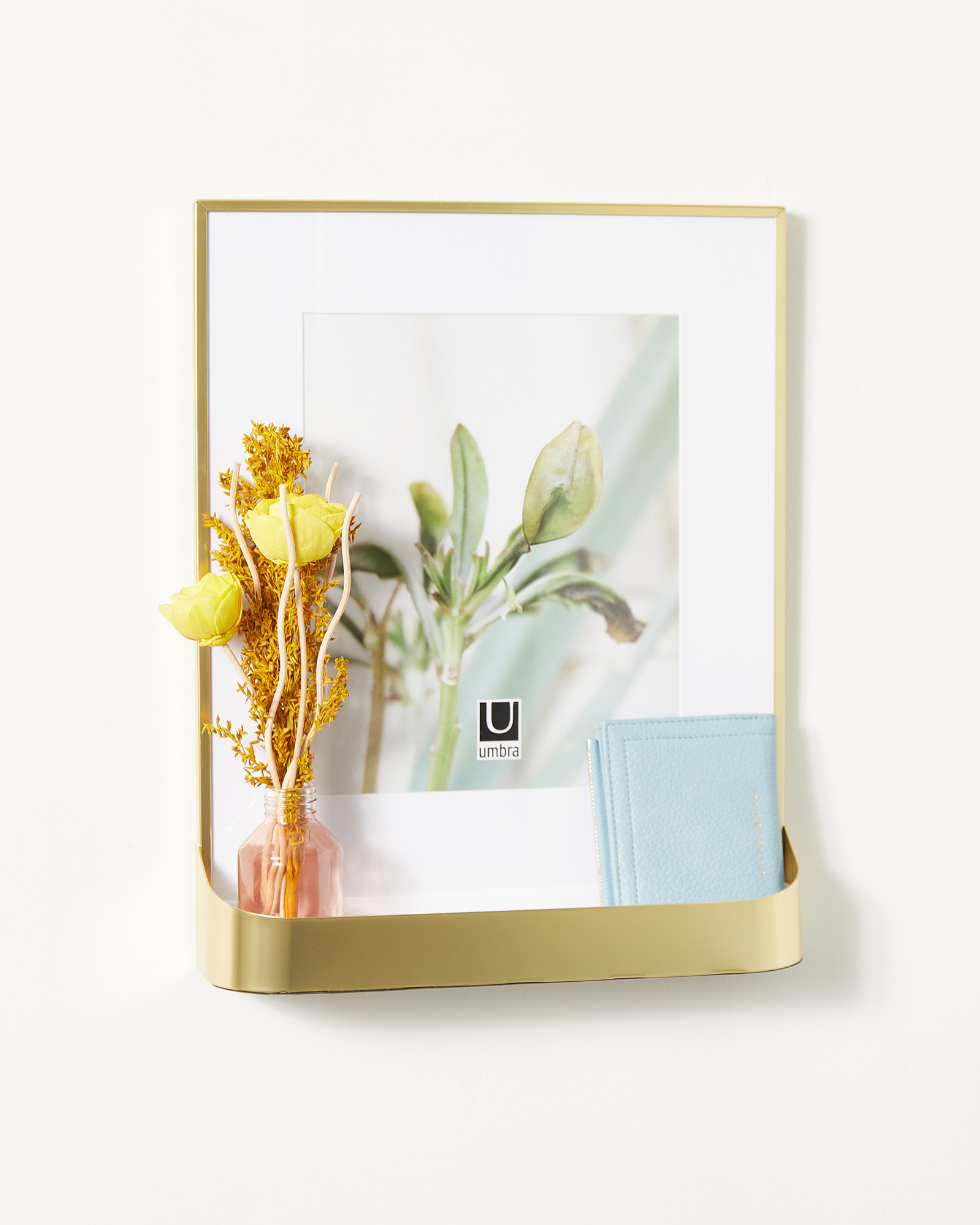 Brass Single Hanging Photo Frame with Shelf | Oliver Bonas