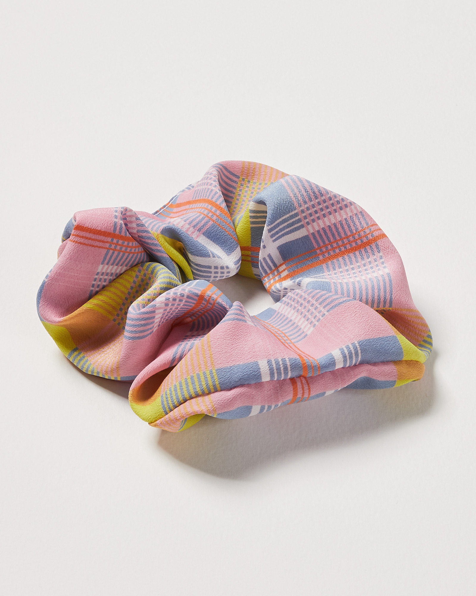 Joy Check Print Hair Scrunchie | Oliver Bonas