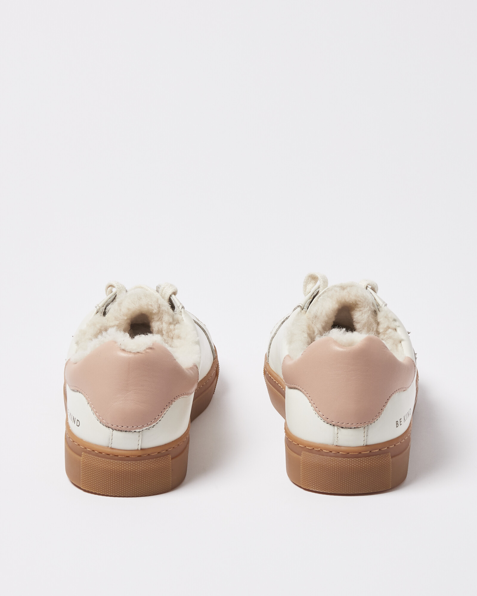 Metallic Lightening Bolt & Faux Shearling White Leather Trainers ...