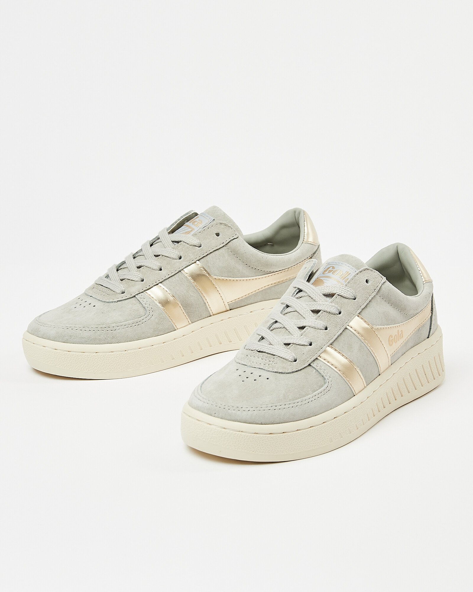 Gola Grandslam Pearl Grey Leather Trainers | Oliver Bonas