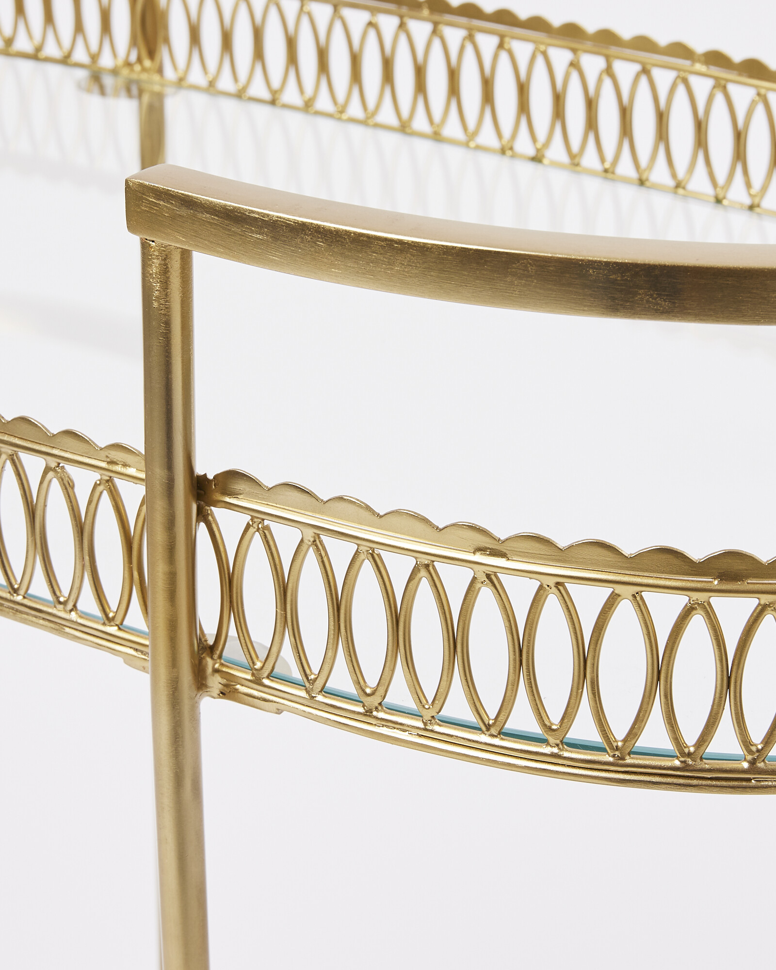 Lida Gold Metal & Glass Bar Trolley | Oliver Bonas